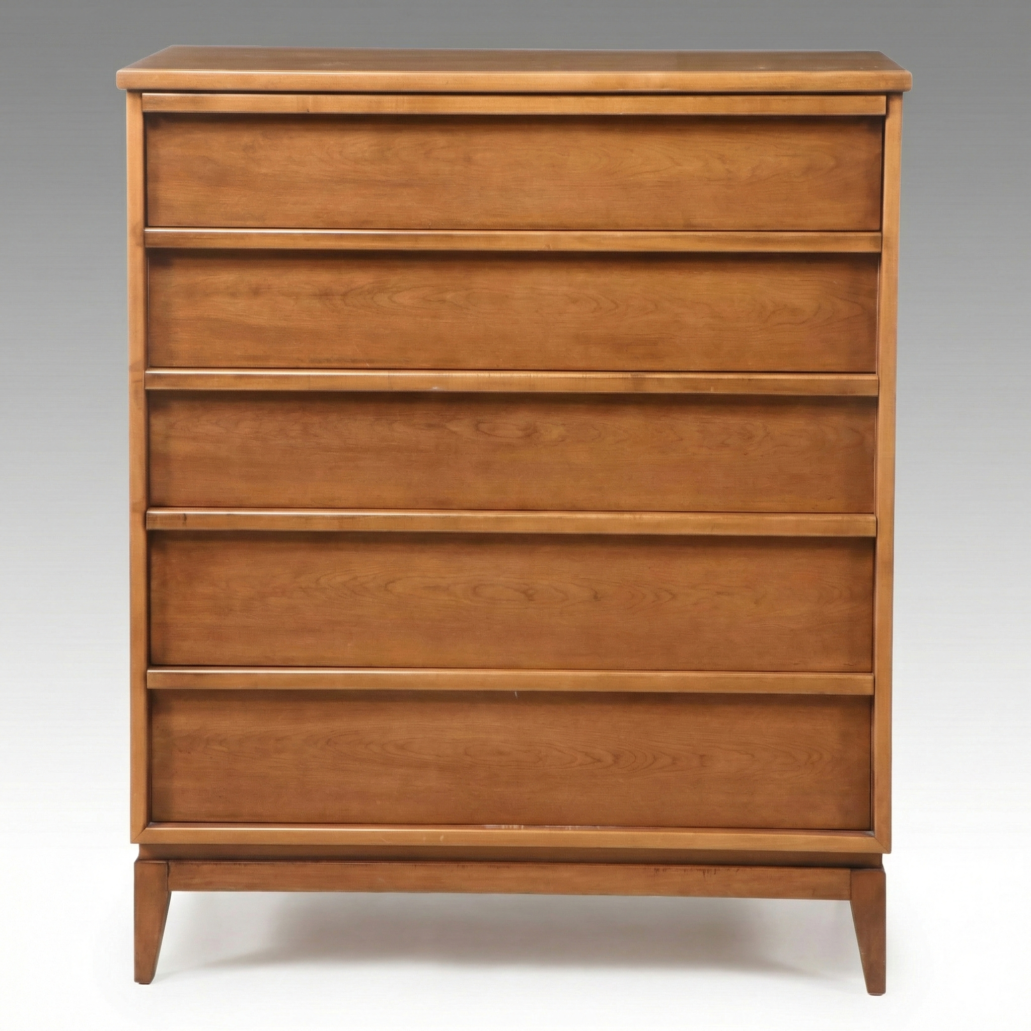 Drexel "Declaration" Mid Century Modern Walnut Five-Drawer Highboy ...