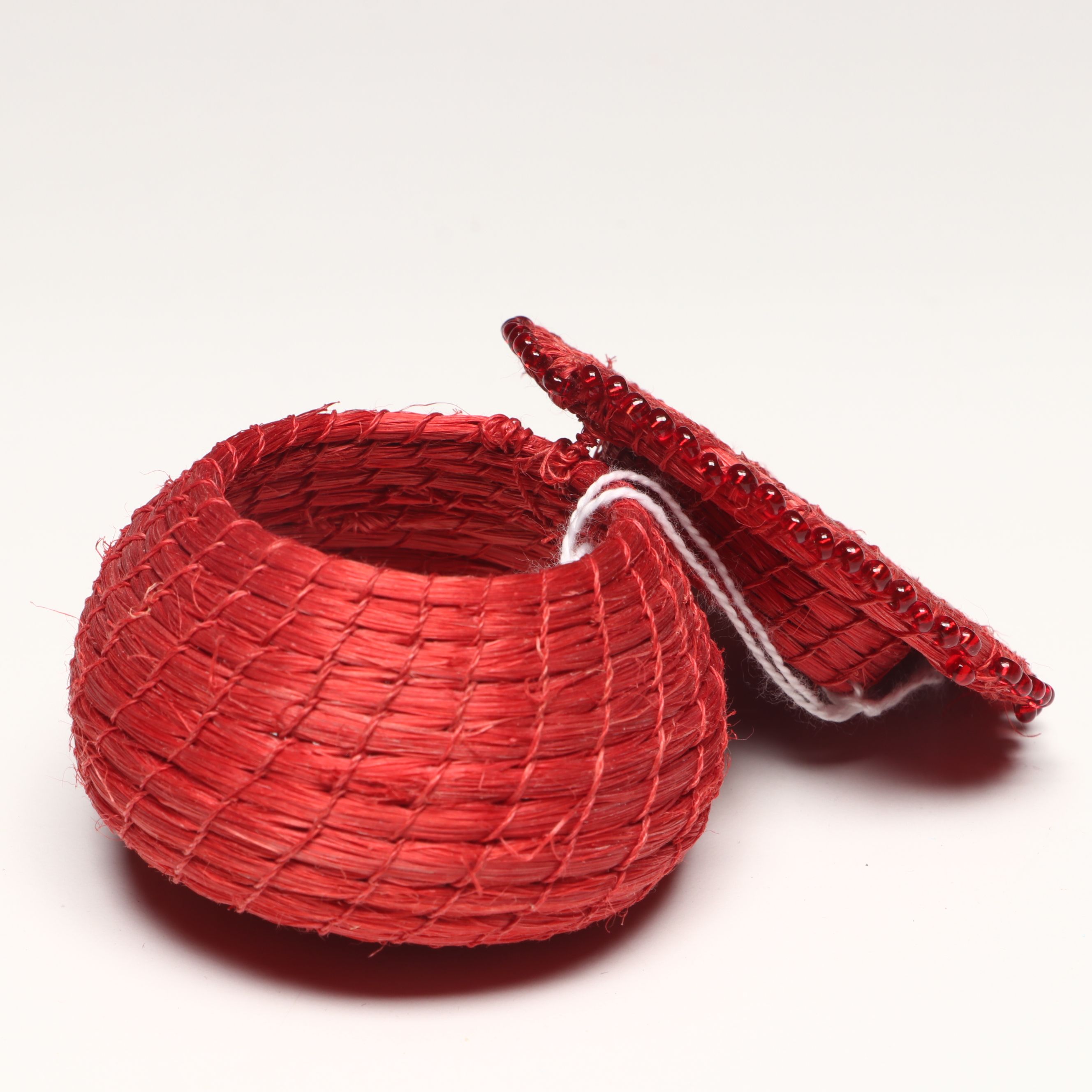 Eswatini Sisal Fiber Basket and Miniature Vessels Decorated with Wood ...