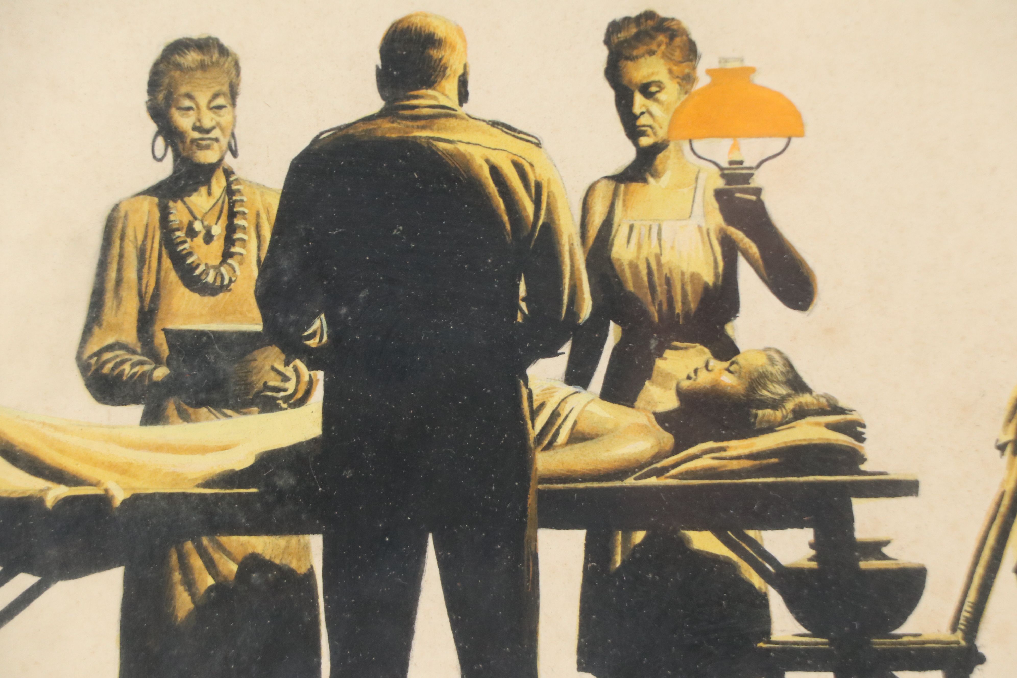 Saturday Evening Post Ink and Gouache Illustration "The Purple Plain ...