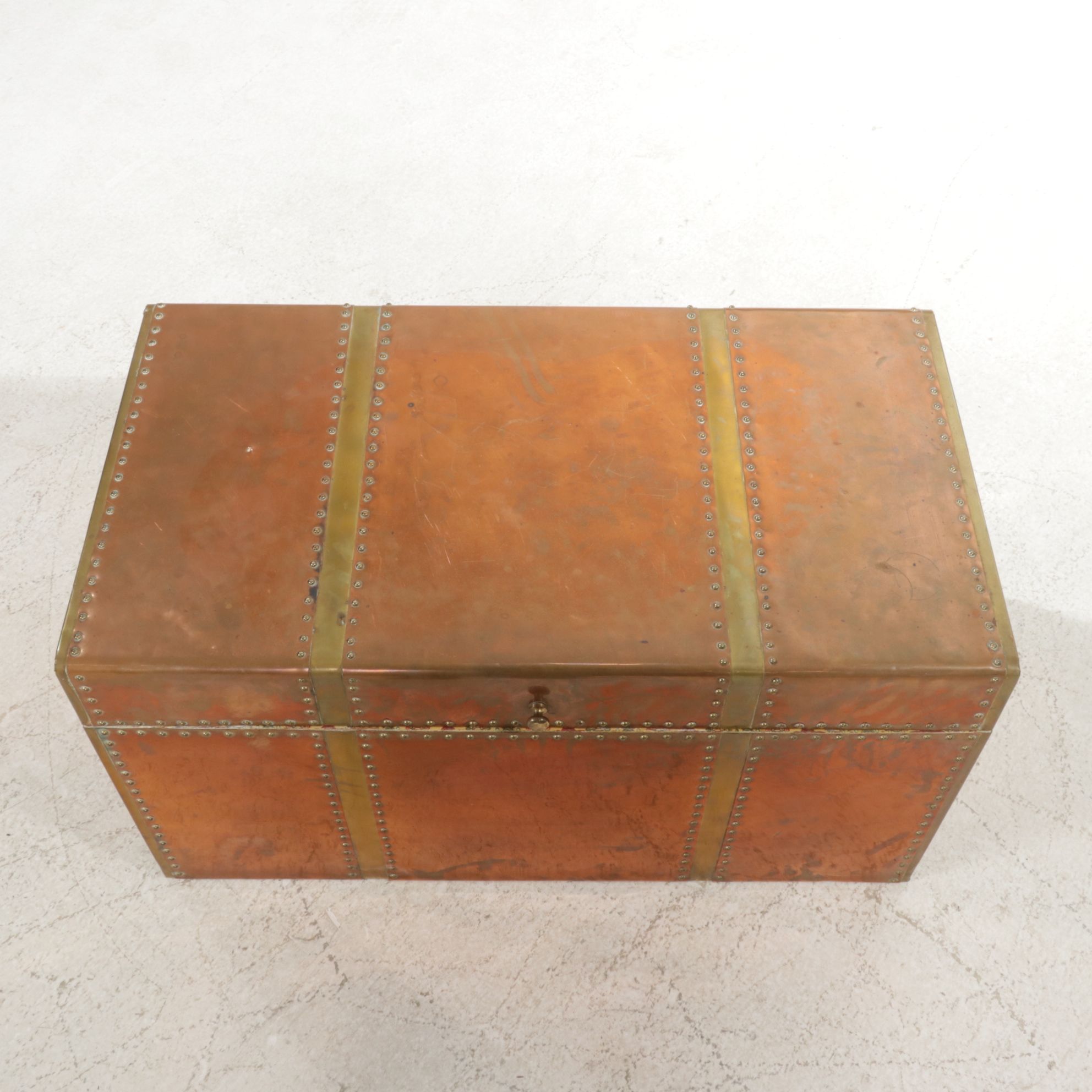 Trunk Line Copper and Brass Clad Storage Trunk | EBTH