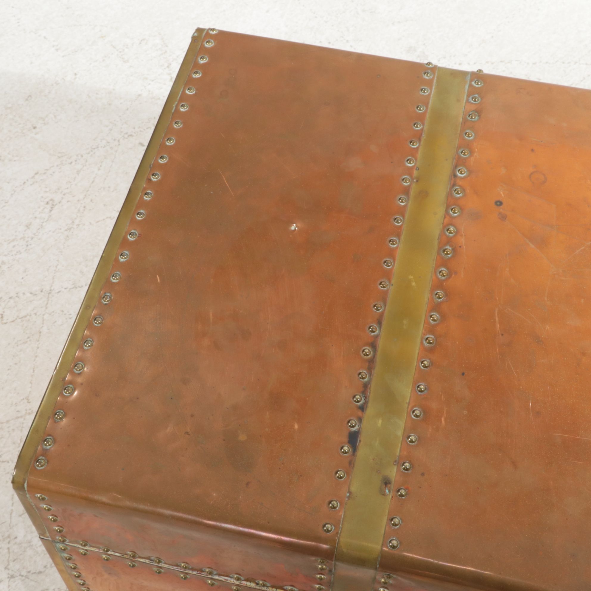 Trunk Line Copper and Brass Clad Storage Trunk | EBTH