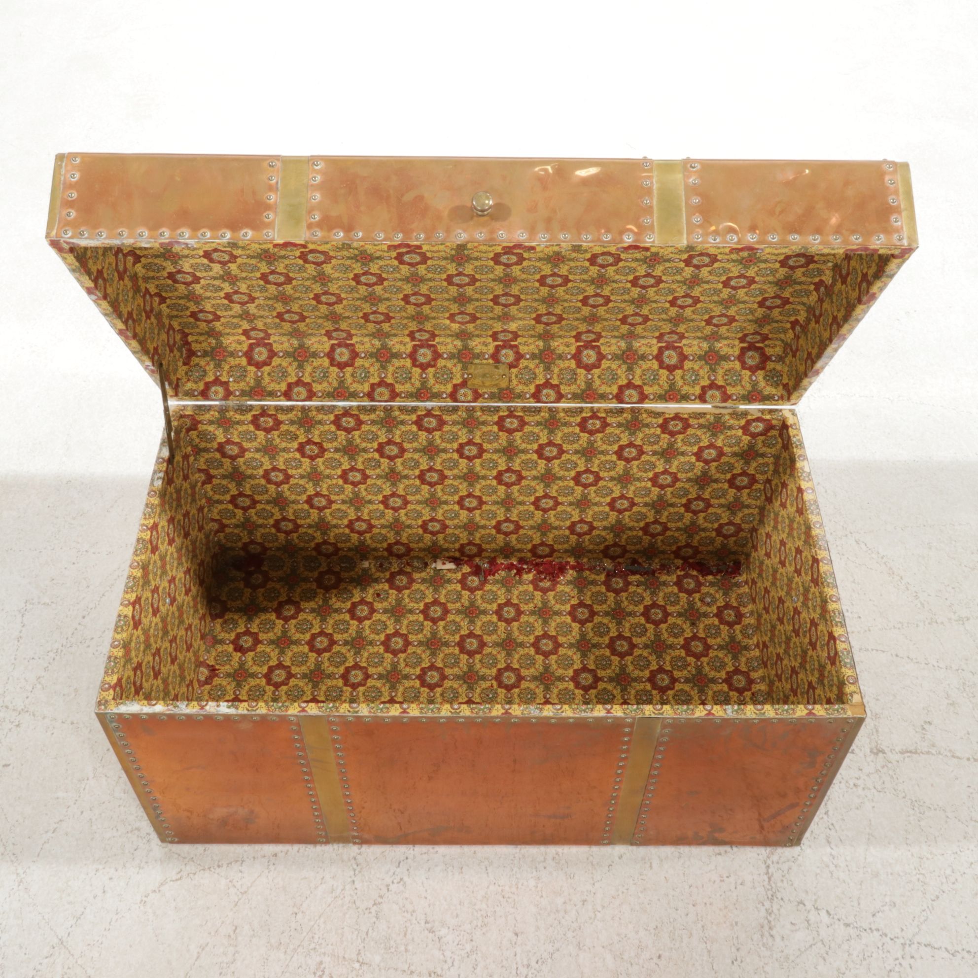 Trunk Line Copper and Brass Clad Storage Trunk | EBTH