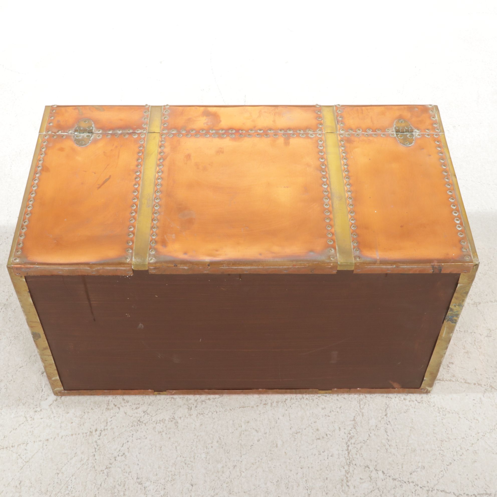 Trunk Line Copper and Brass Clad Storage Trunk | EBTH