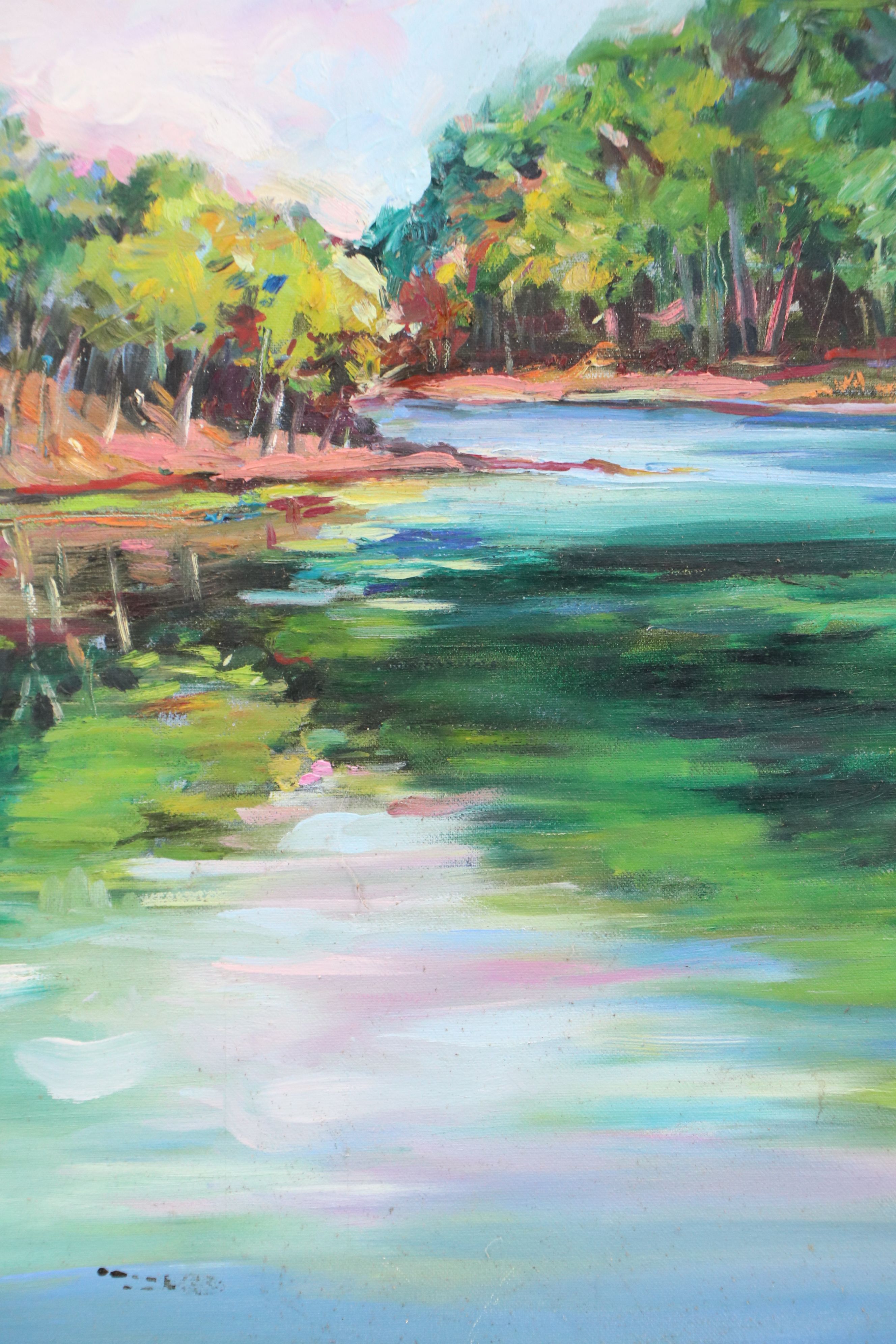 Linda Herrmann Simpson Oil Painting of Lake, 20th Century | EBTH