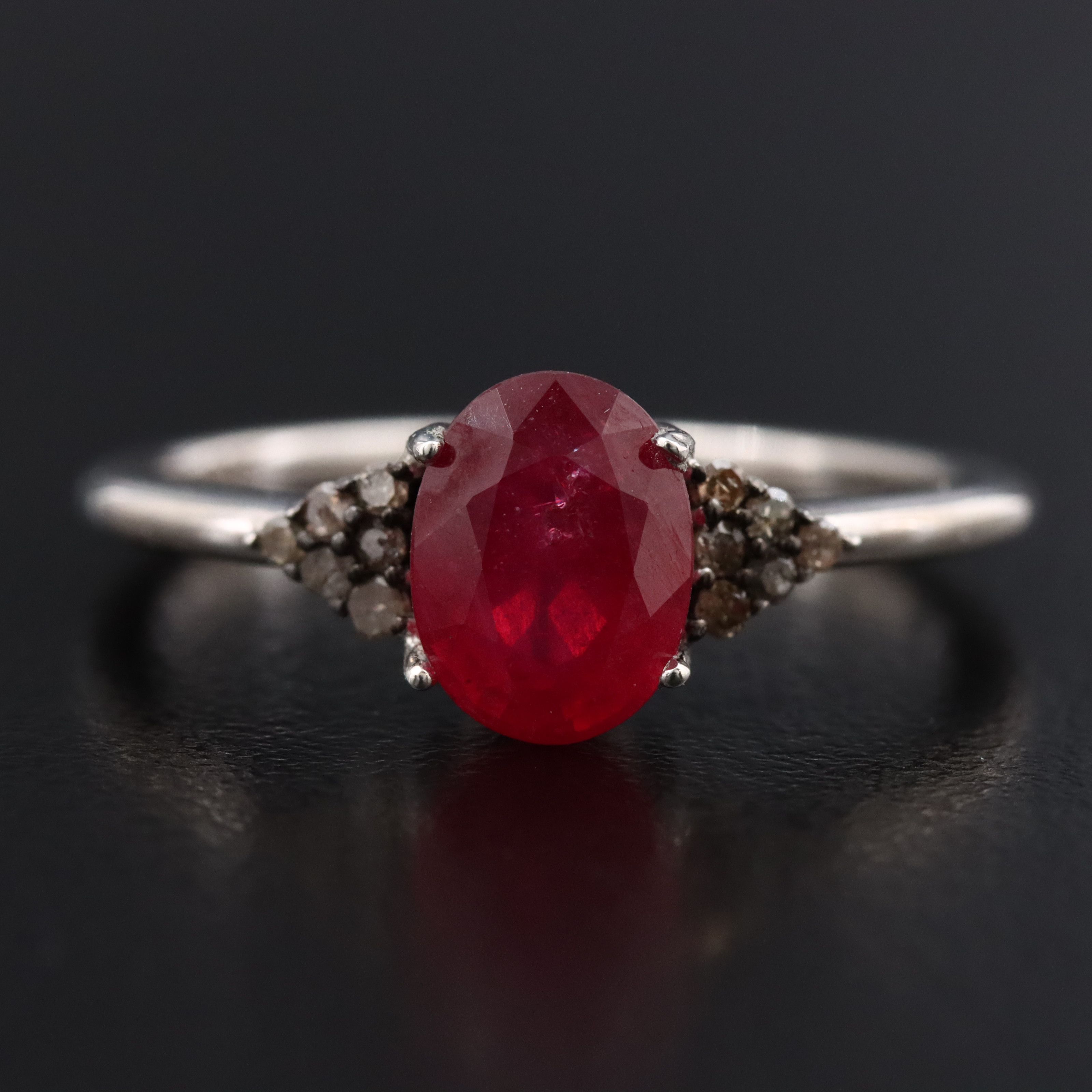 Sterling Ruby and Diamond Ring | EBTH