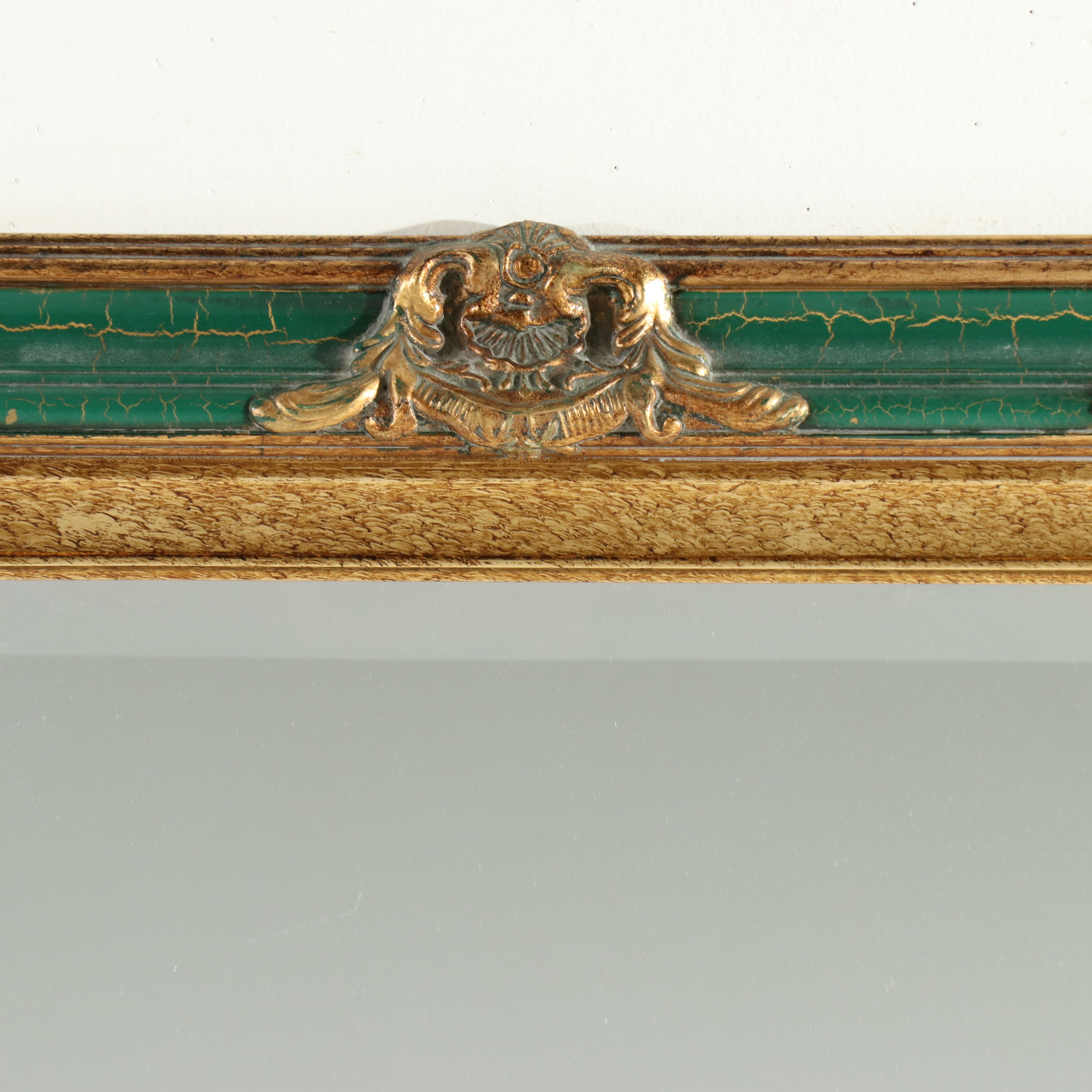 Neoclassical Style Giltwood and Emerald Enameled Wall Mirror | EBTH