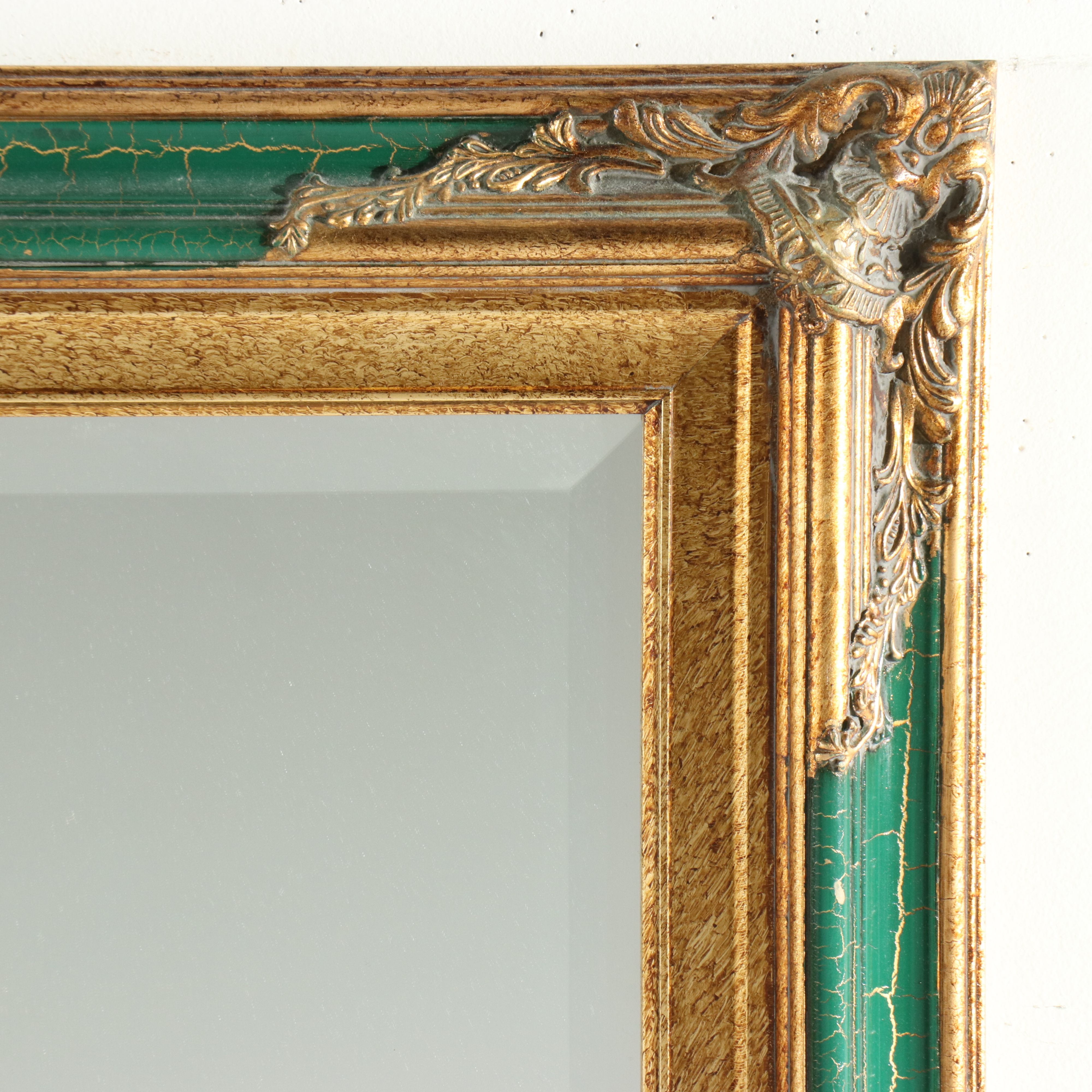 Neoclassical Style Giltwood and Emerald Enameled Wall Mirror | EBTH