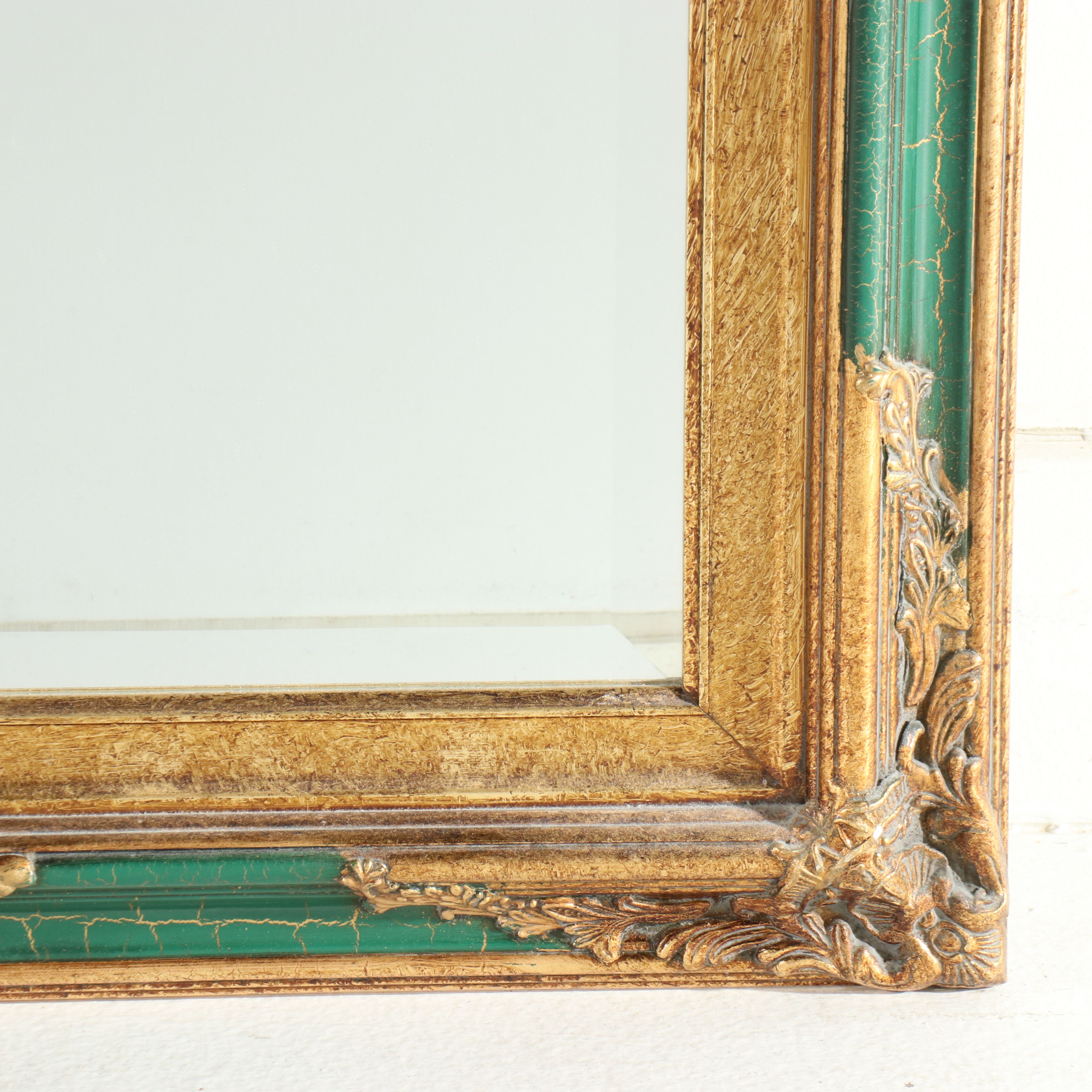 Neoclassical Style Giltwood and Emerald Enameled Wall Mirror | EBTH