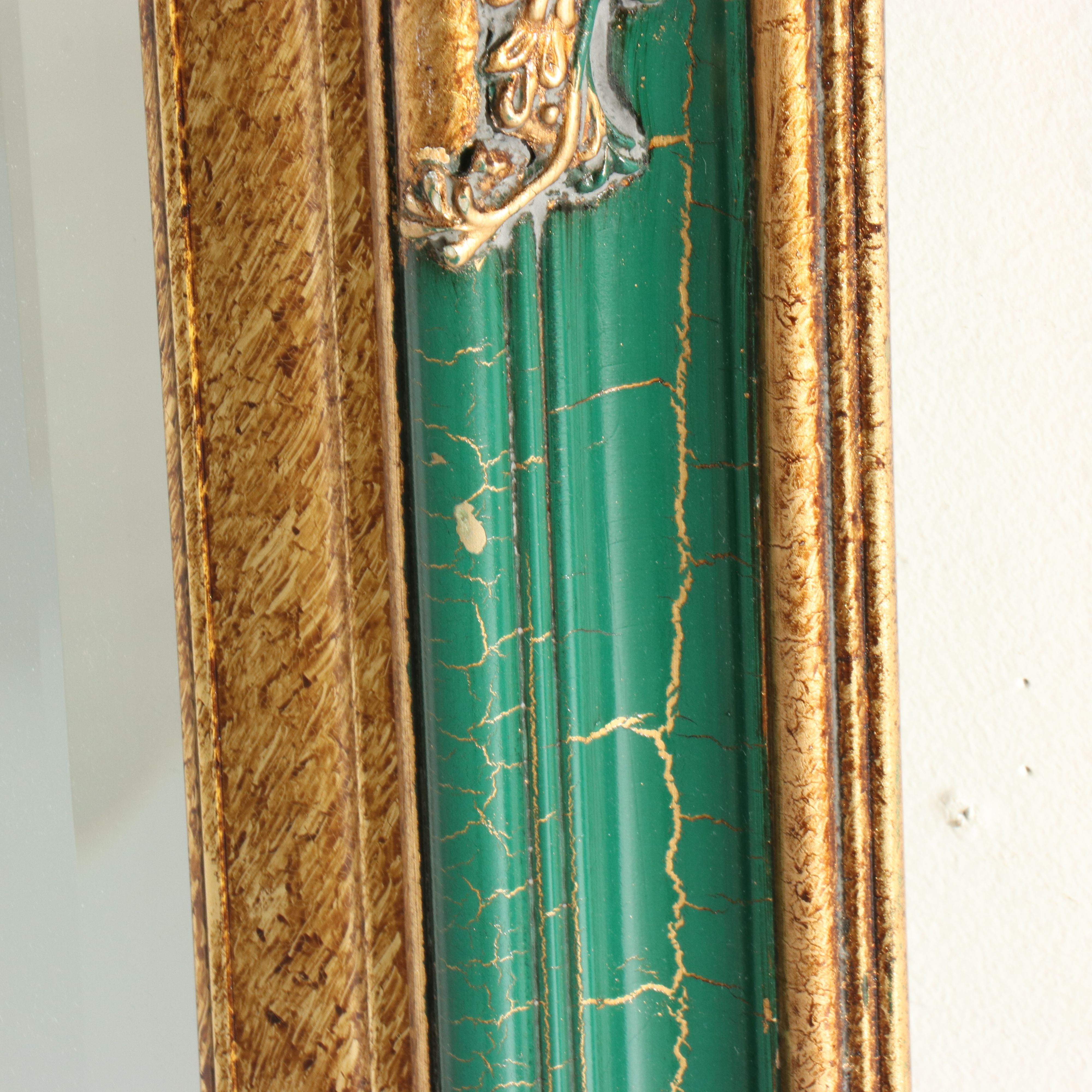 Neoclassical Style Giltwood and Emerald Enameled Wall Mirror | EBTH