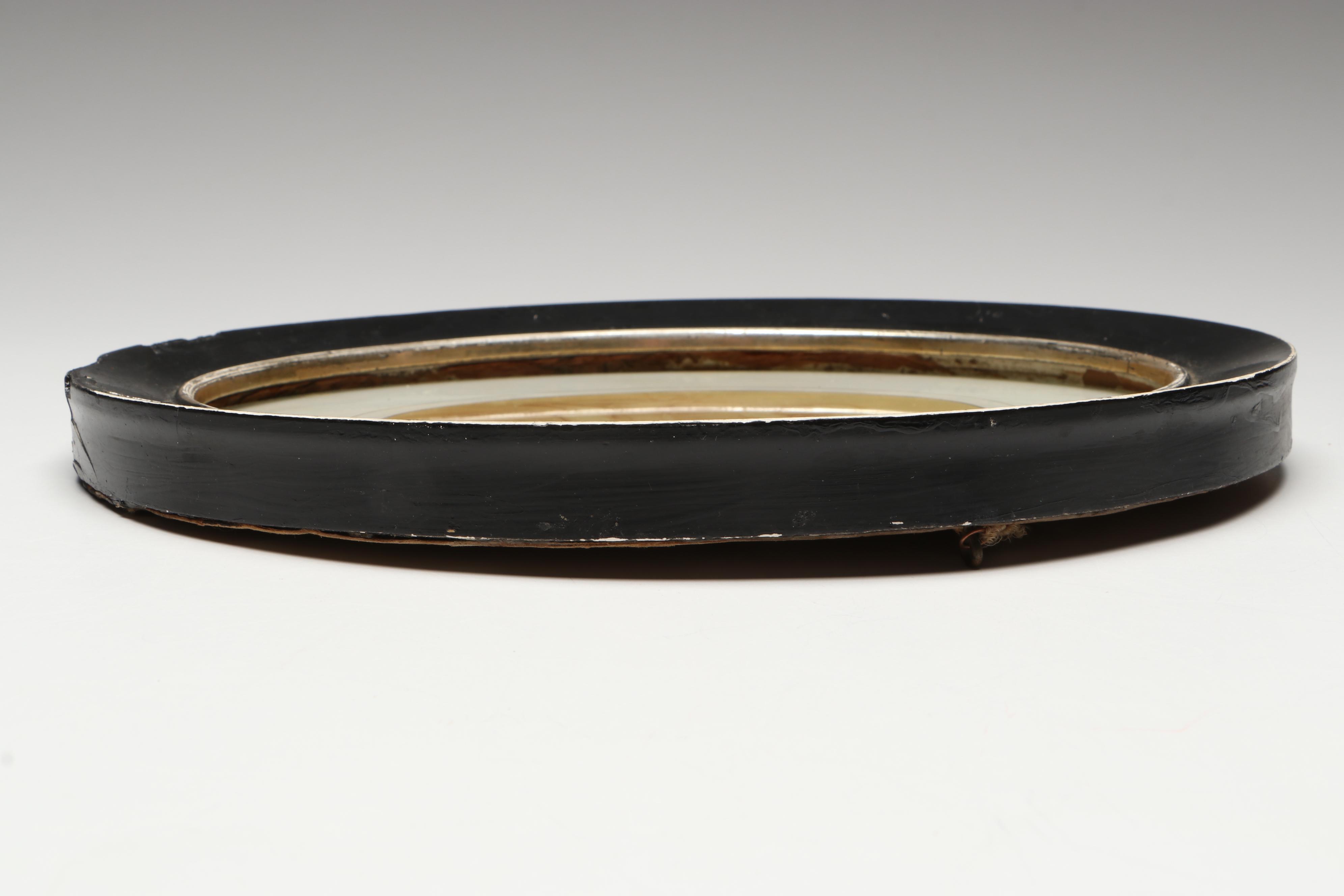 Carved Madonna Figure with Framed Vintage Sepia Tone Print | EBTH