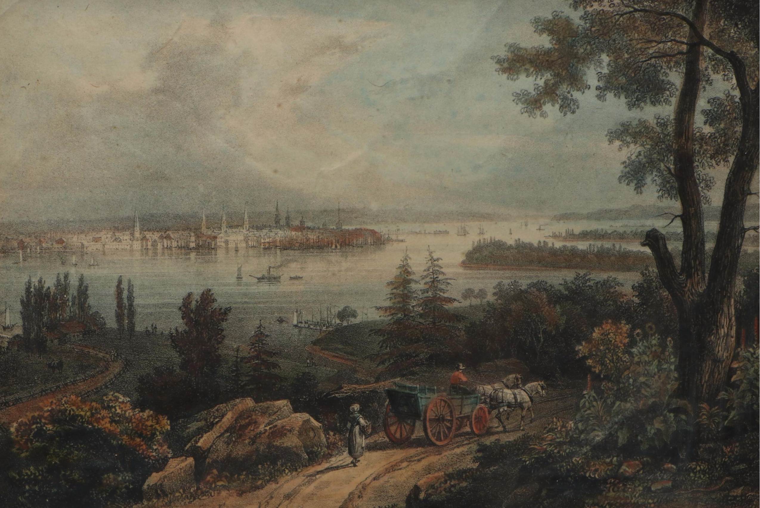 Lithograph After Jacques Gérard Milbert "View of New York taken from ...