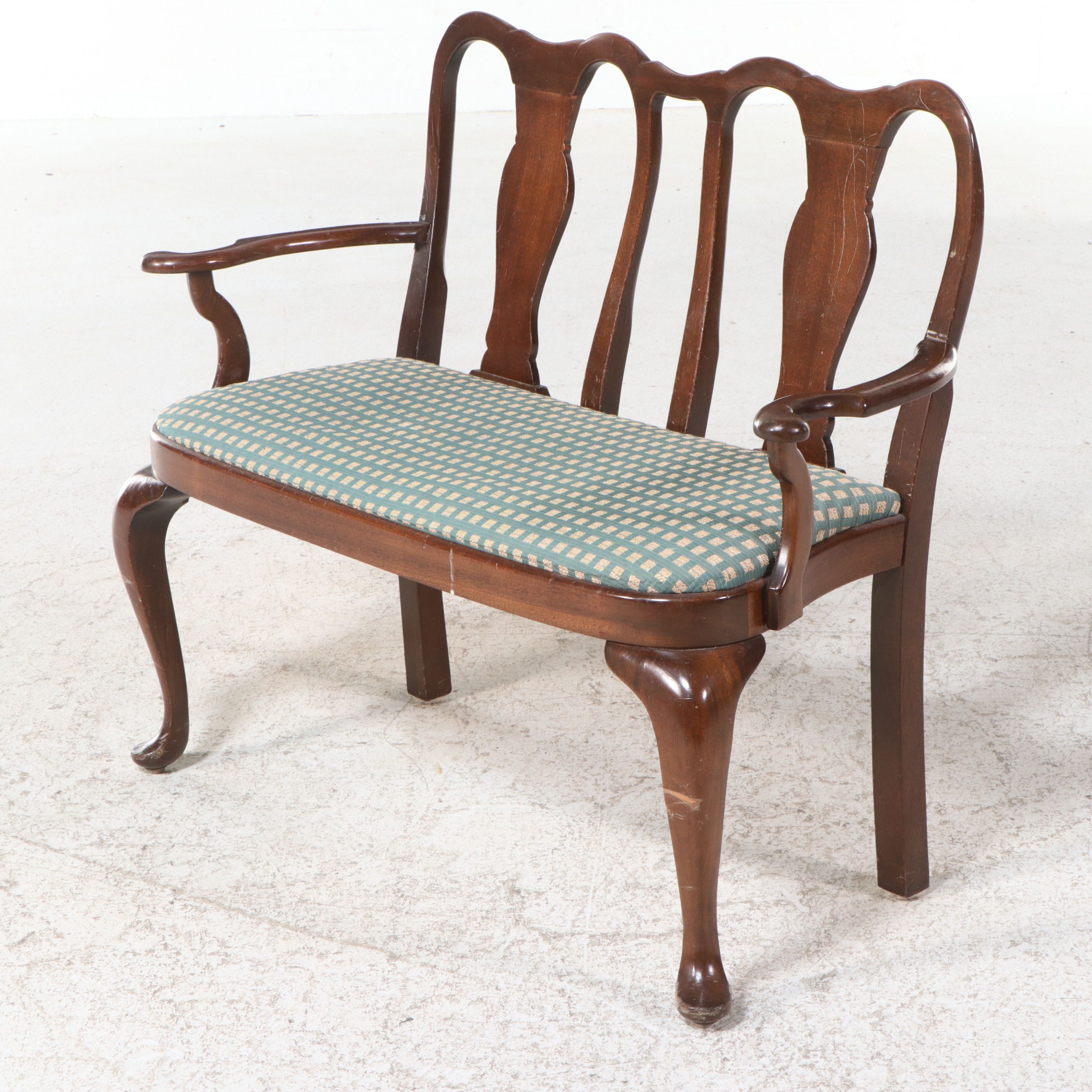 Madison Square Industries Queen Anne Style Double-Splat Bench, Late ...