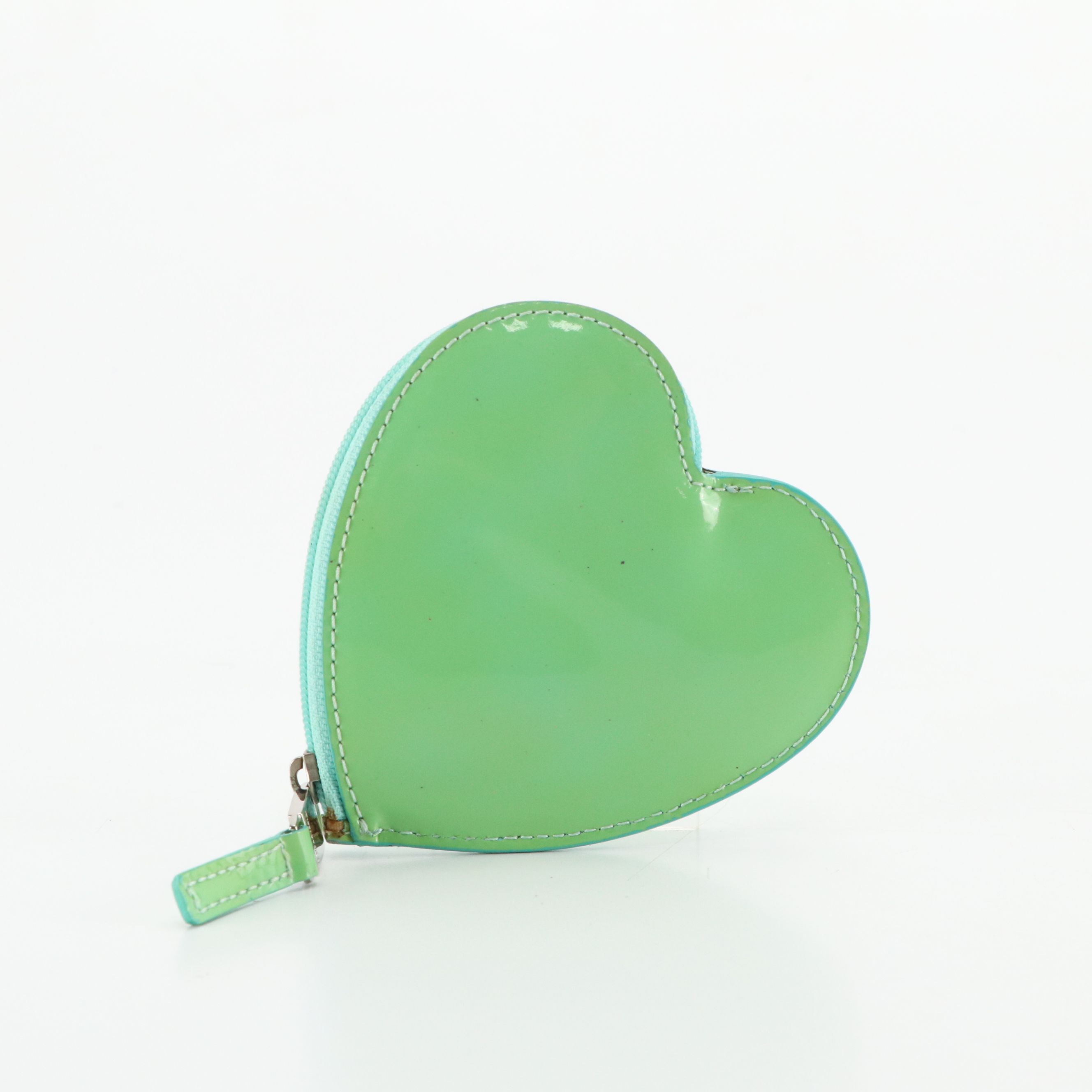 Tiffany & Co. Heart-Shape Coin Pouch in Green Patent Leather, With Box ...