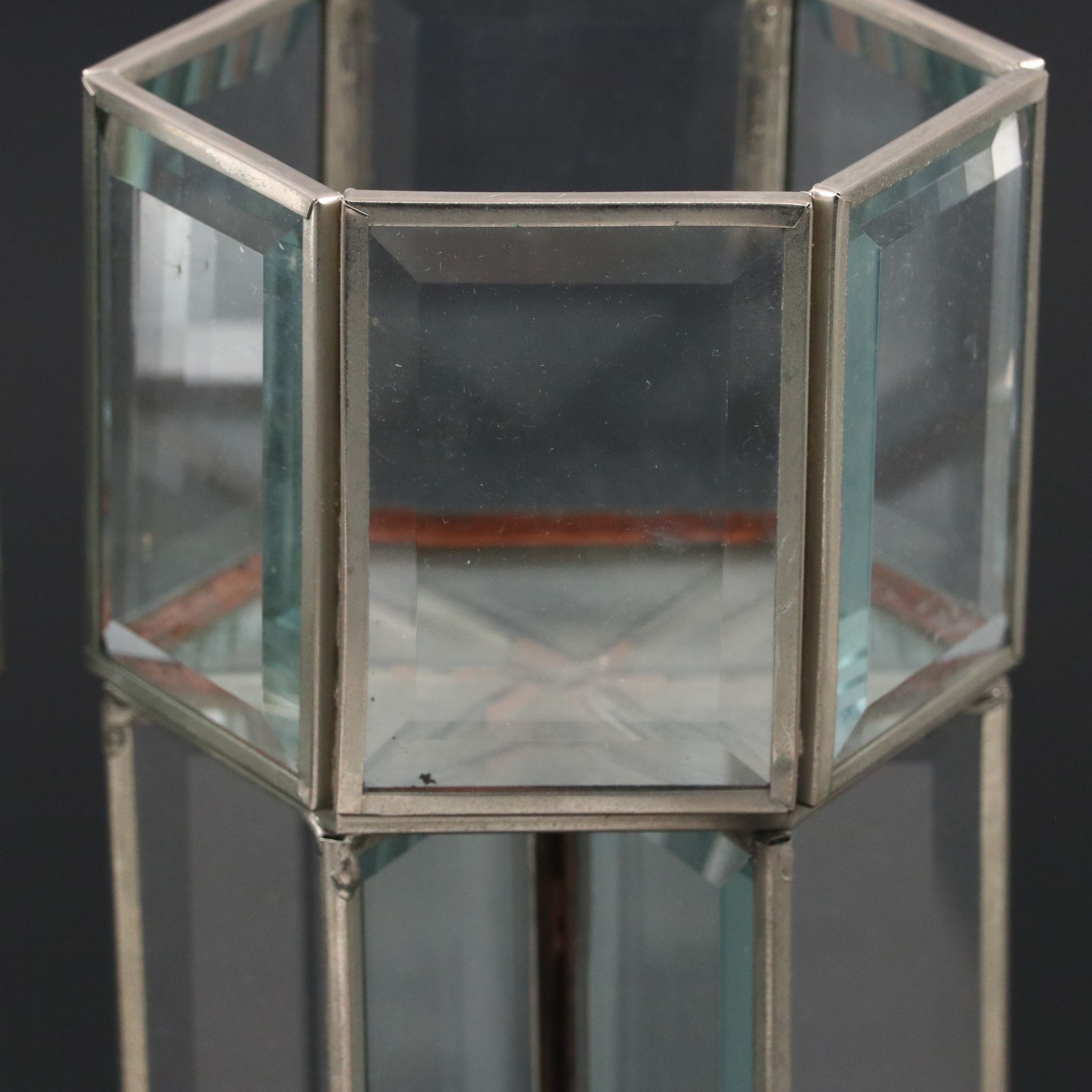 Mid Century Modern Acrylic Candle Holders with Other Paneled Glass ...