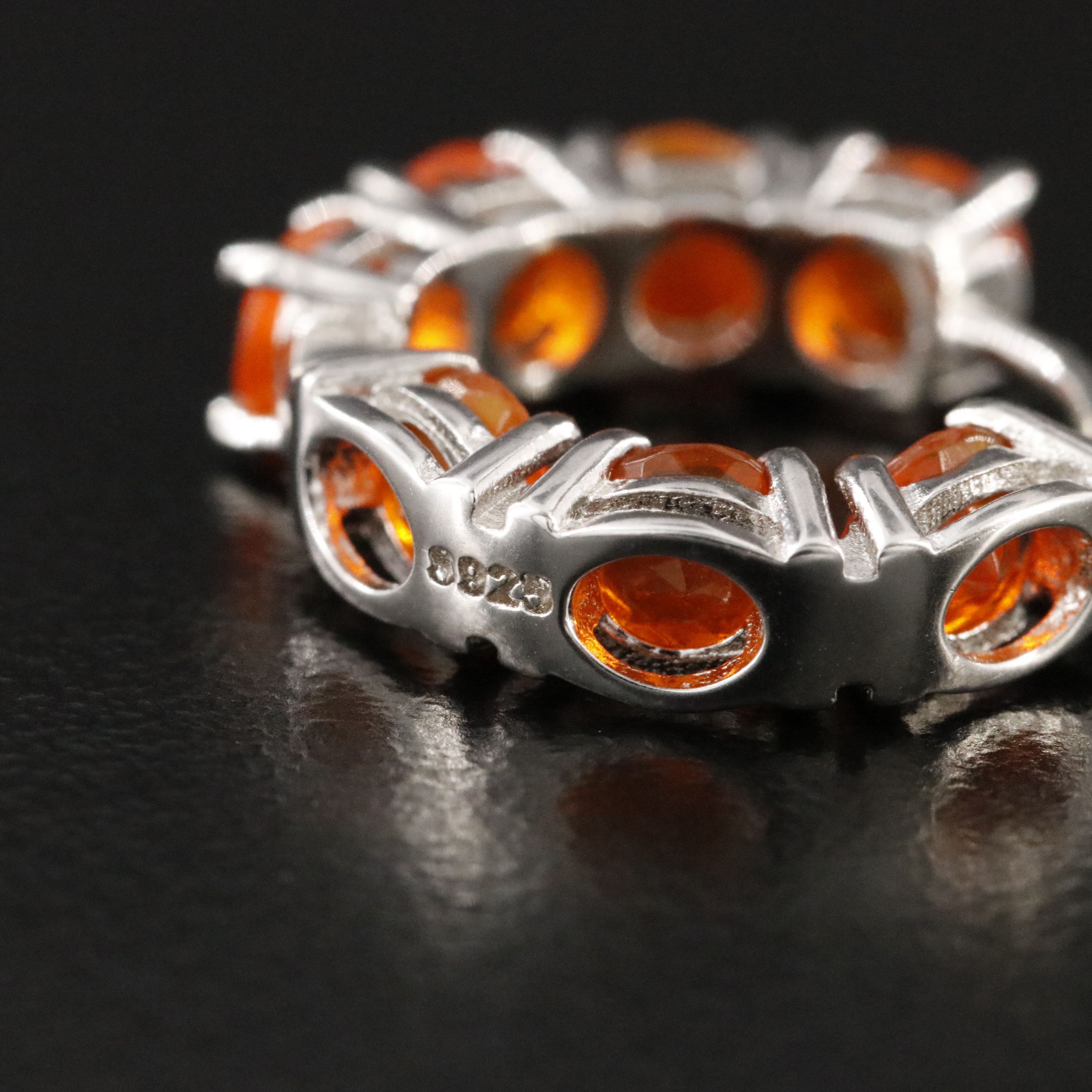 Sterling Fire Opal Inside-Out Hoop Earrings | EBTH