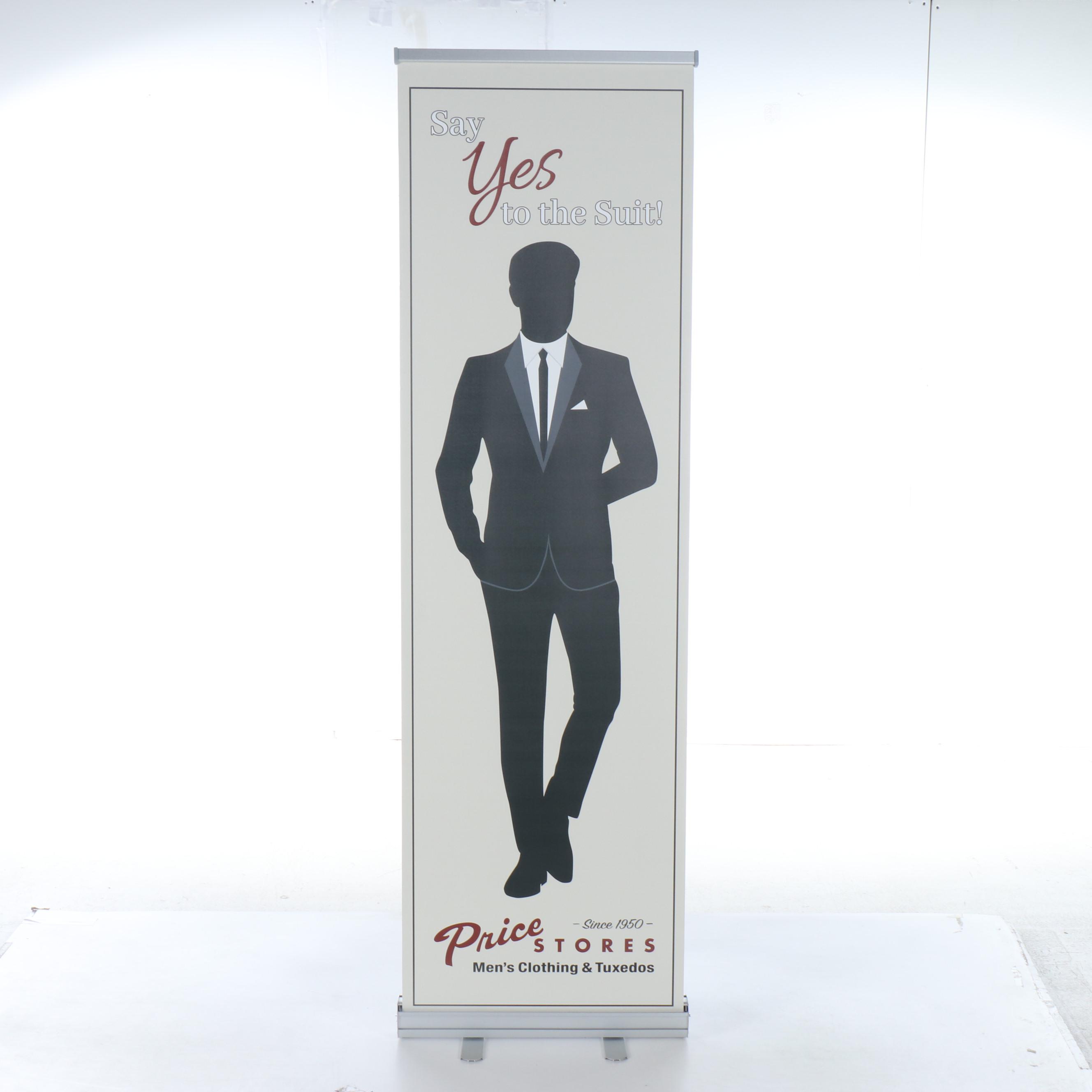Price Stores Advertisement Roll-Up Sign "Say Yes To The Suit!," 21st ...
