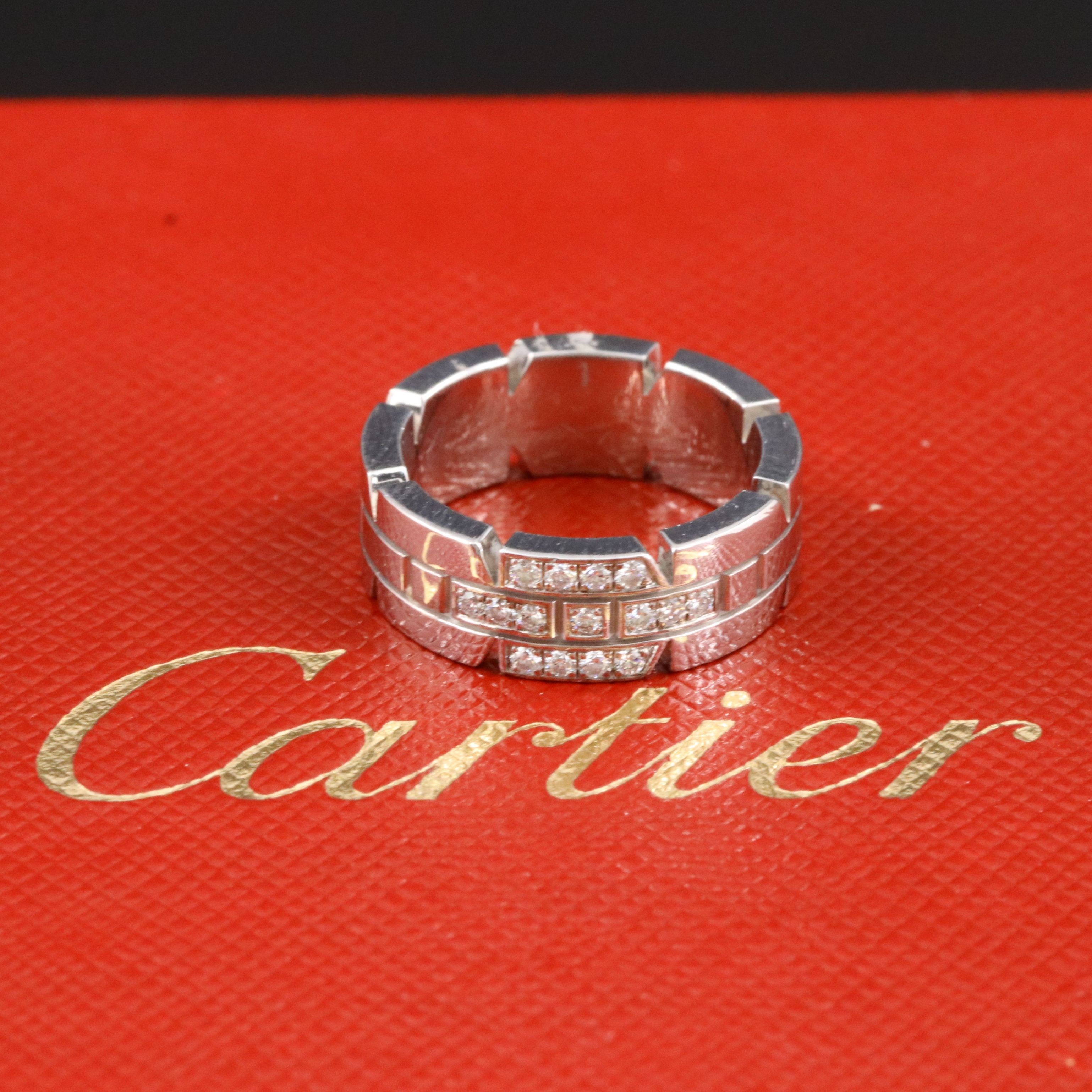 Cartier Tank Française 18K Diamond Ring | EBTH