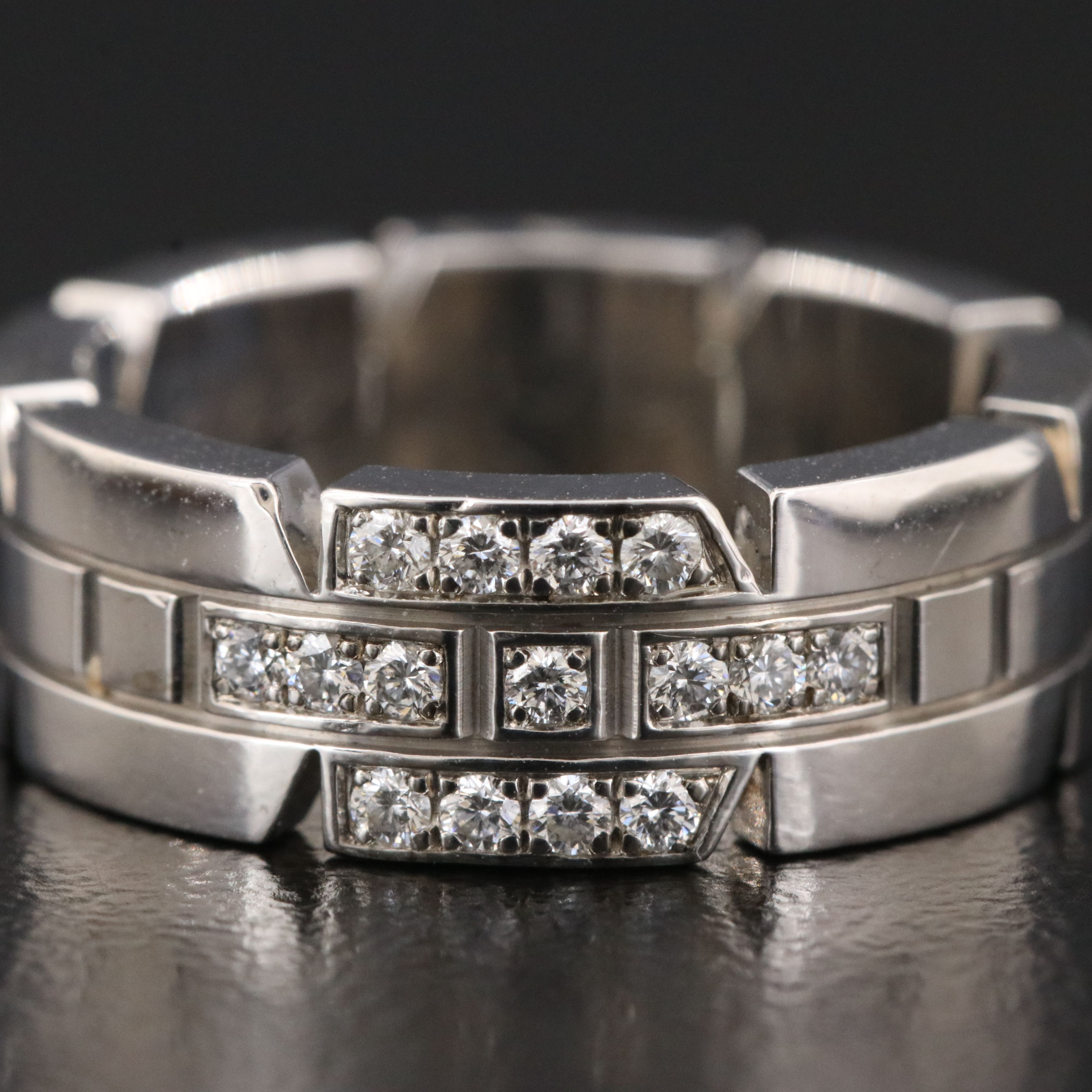 Cartier Tank Française 18K Diamond Ring | EBTH