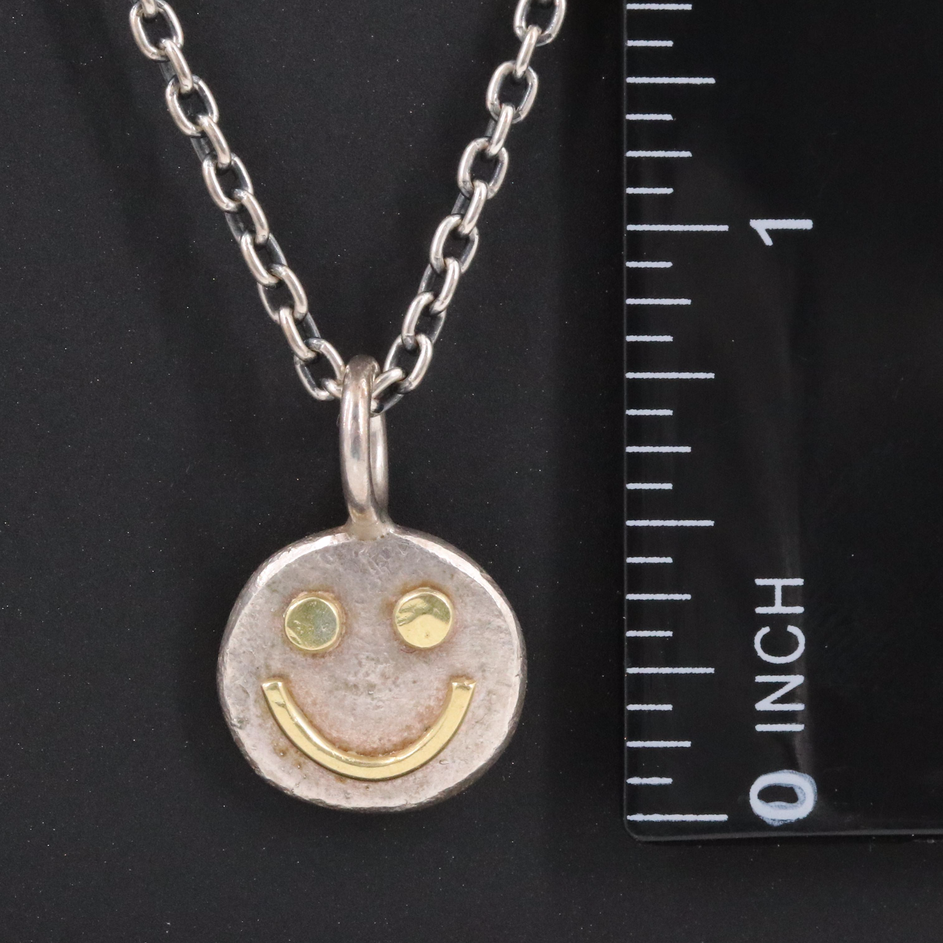 Sterling Smiley Face Pendant Necklace | EBTH