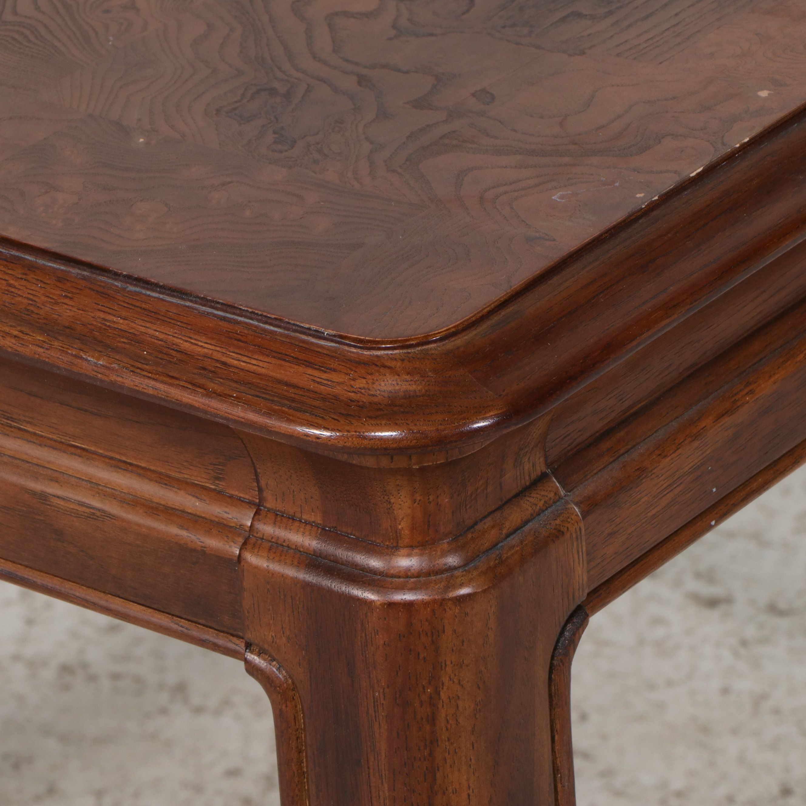 Mid Century Modern Ming Style Burl Wood Inset Table | EBTH