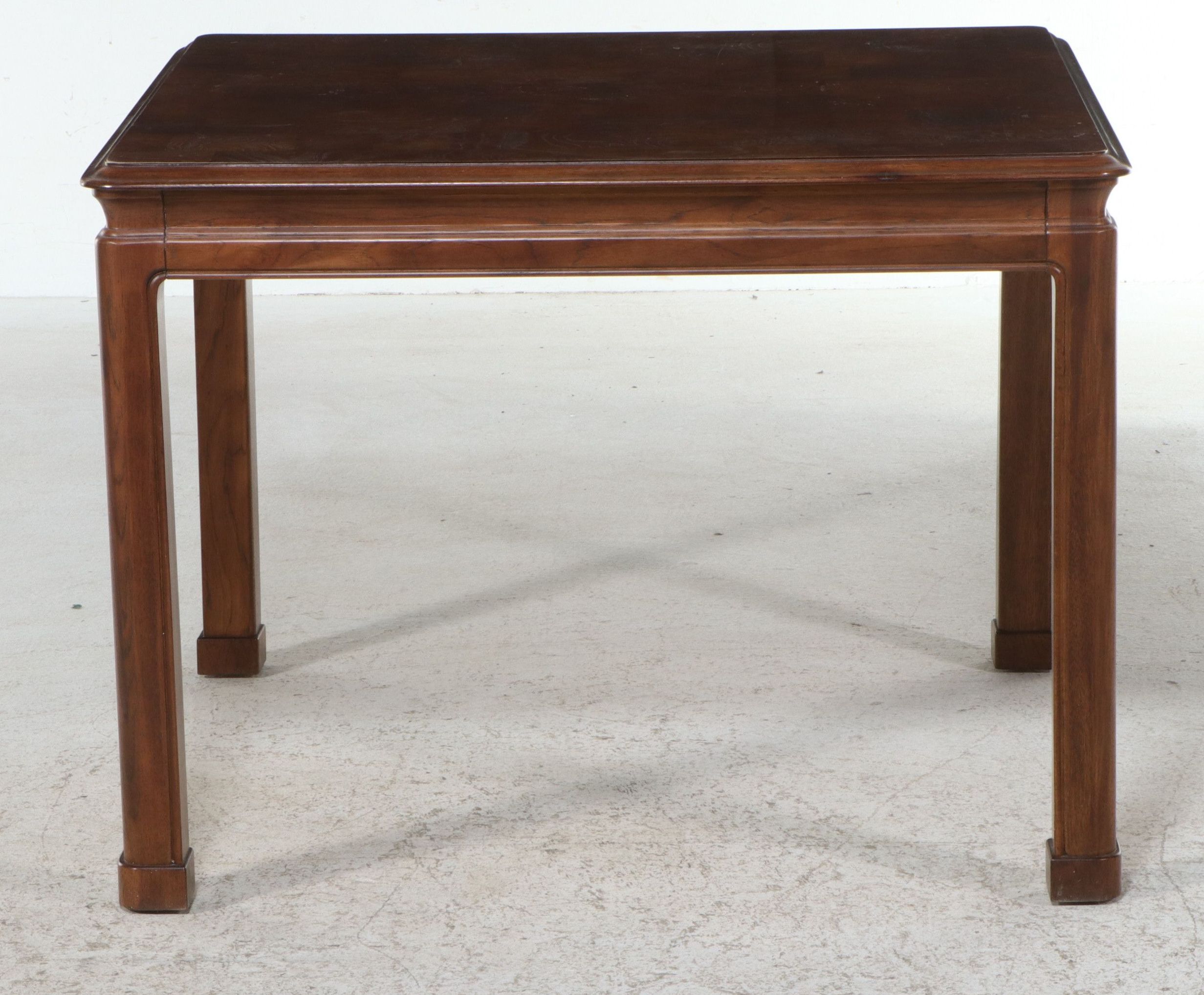 Mid Century Modern Ming Style Burl Wood Inset Table | EBTH