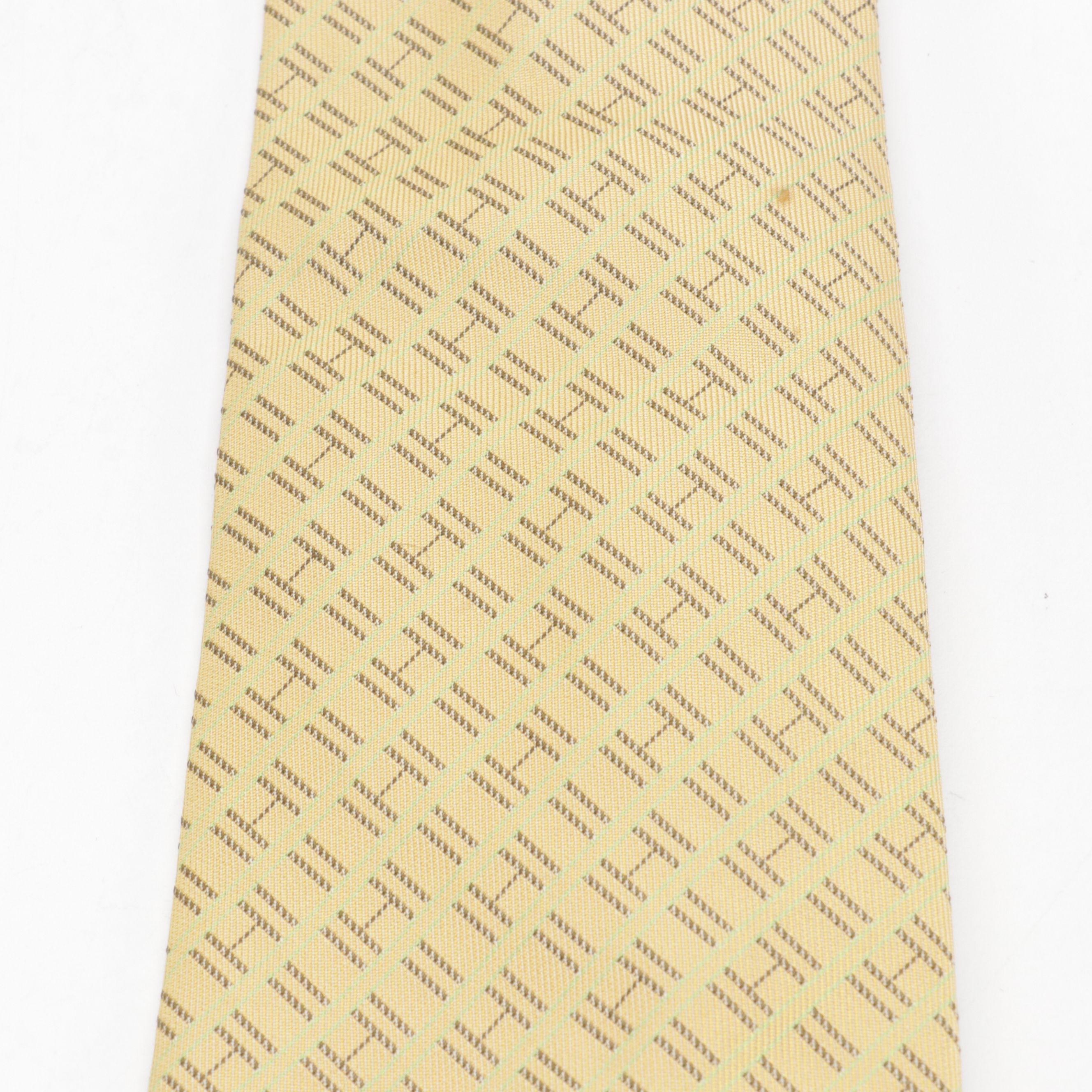 Hermès H Pattern Diagonal Stripe Necktie in Silk Jacquard | EBTH