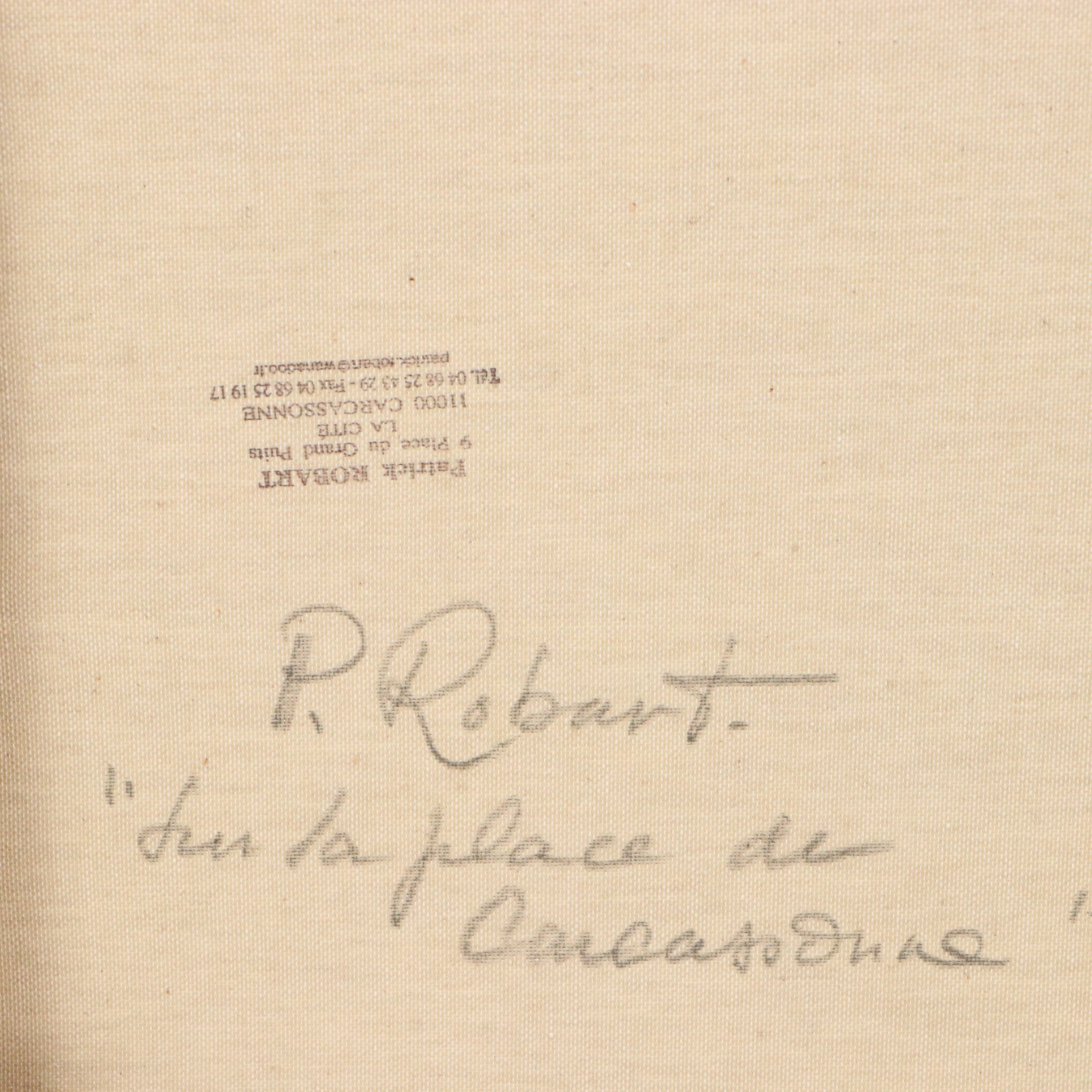 Patrick Robart Oil Painting "Sur la place de Carcassonne" Late 20th ...