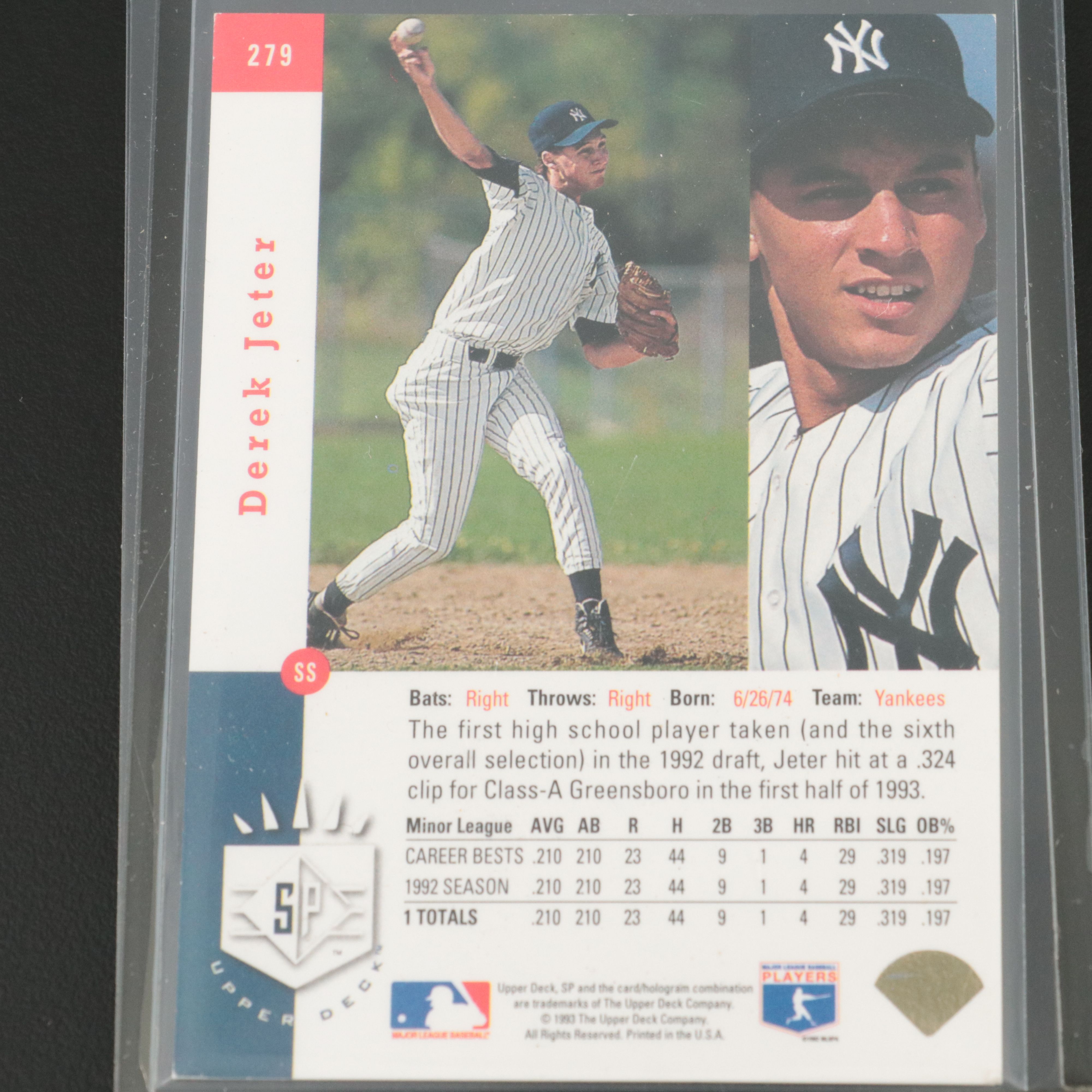 1993 SP Derek Jeter New York Yankees Rookie Baseball Card | EBTH