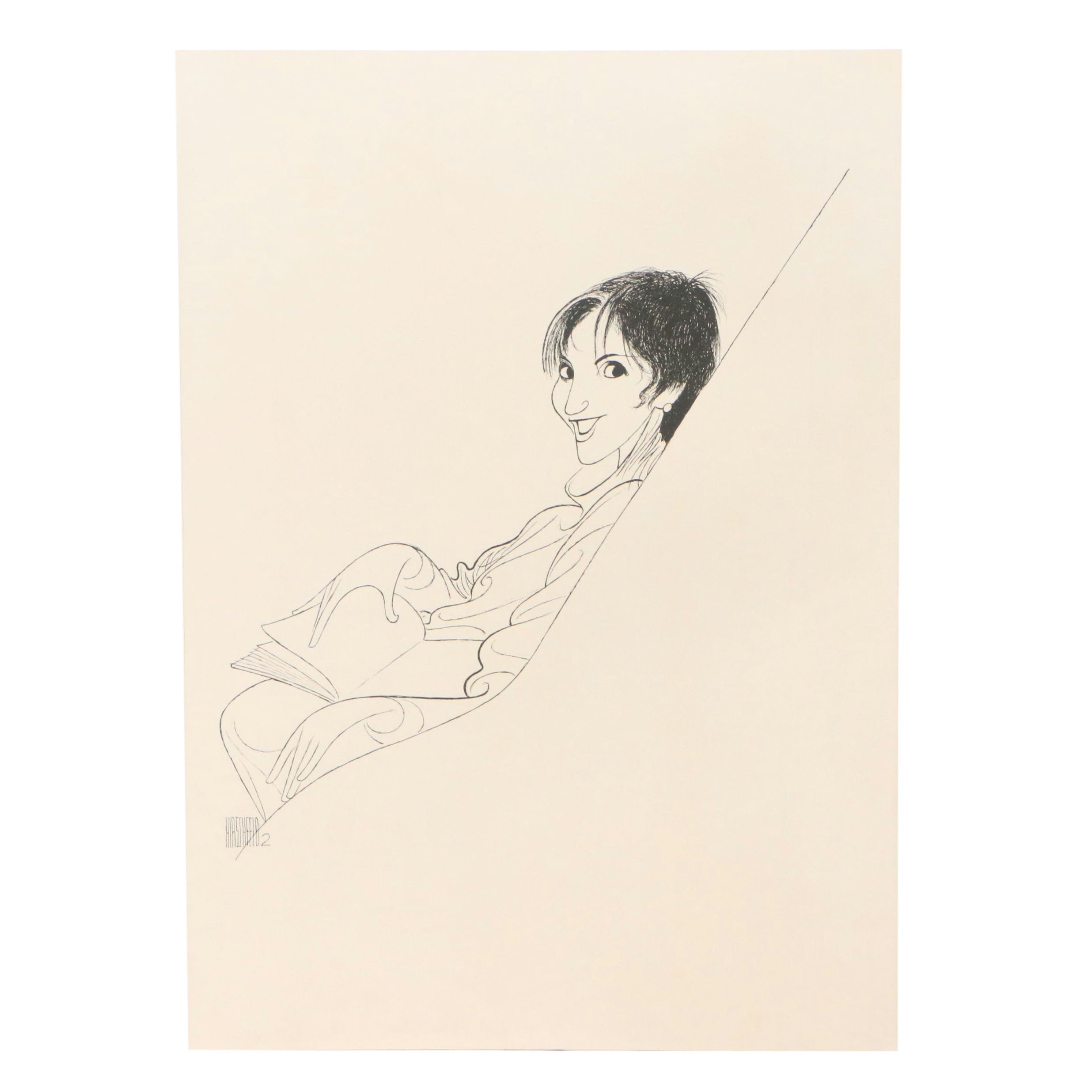 After Al Hirschfeld Caricature Lithograph "Liza Minnelli" | EBTH