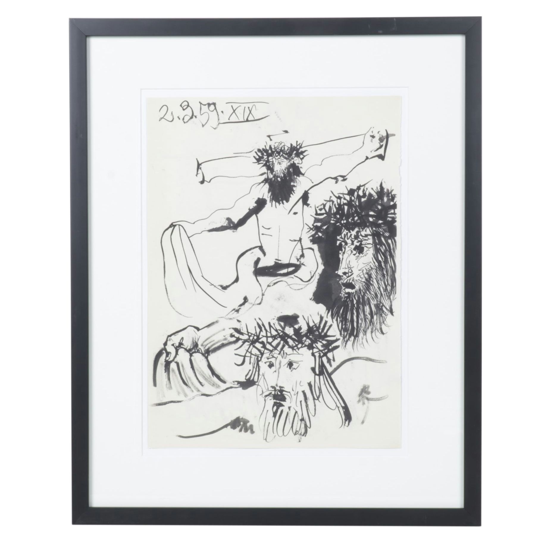 Lithograph Scene of Jesus on the Cross After Picasso from "Toro y ...