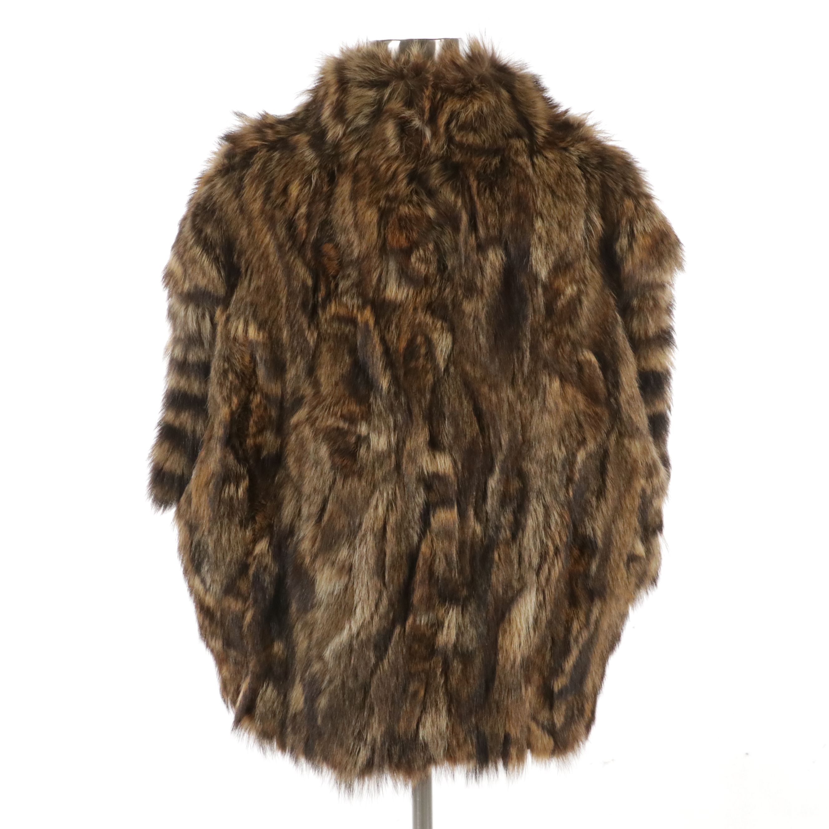 Pieced Raccoon Fur Vest with Raccoon Tail Accents | EBTH