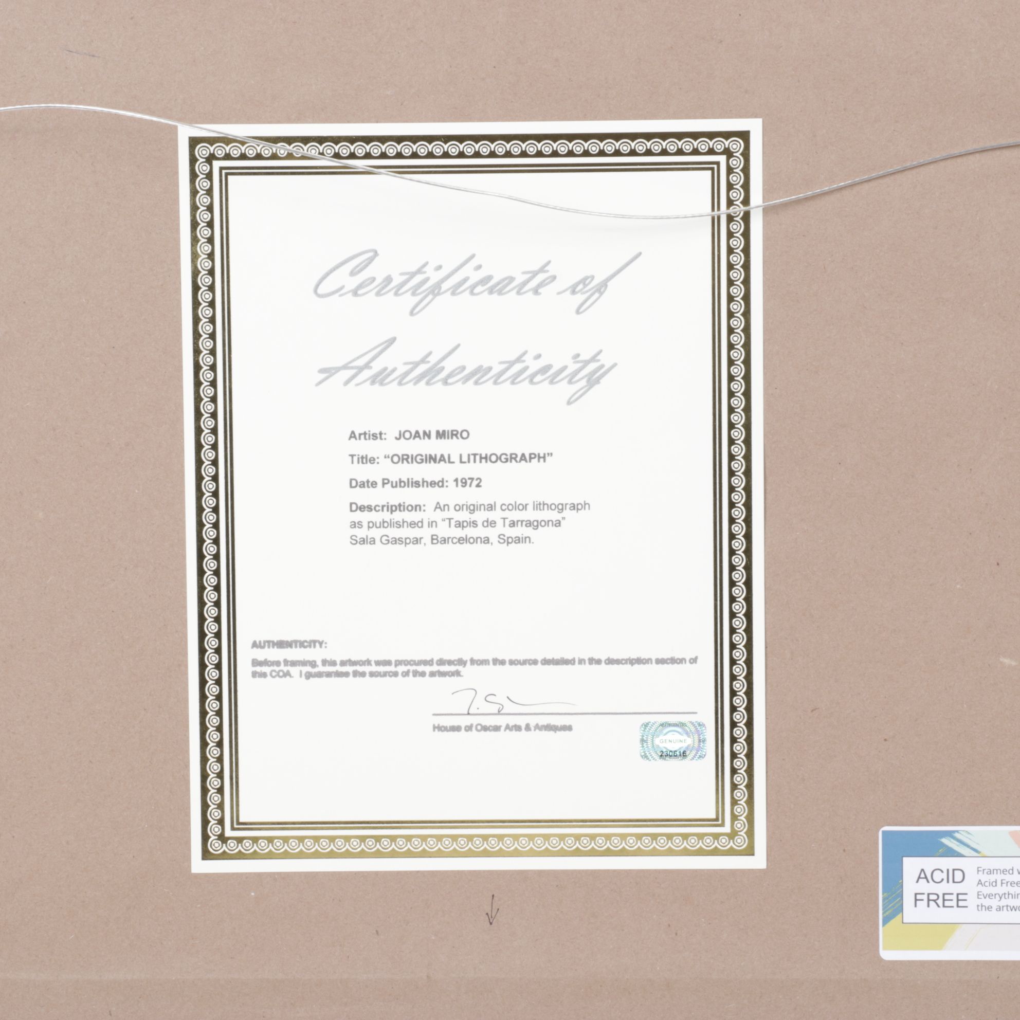 Joan Miró Abstract Double-Page Color Lithograph from "Tapís de ...