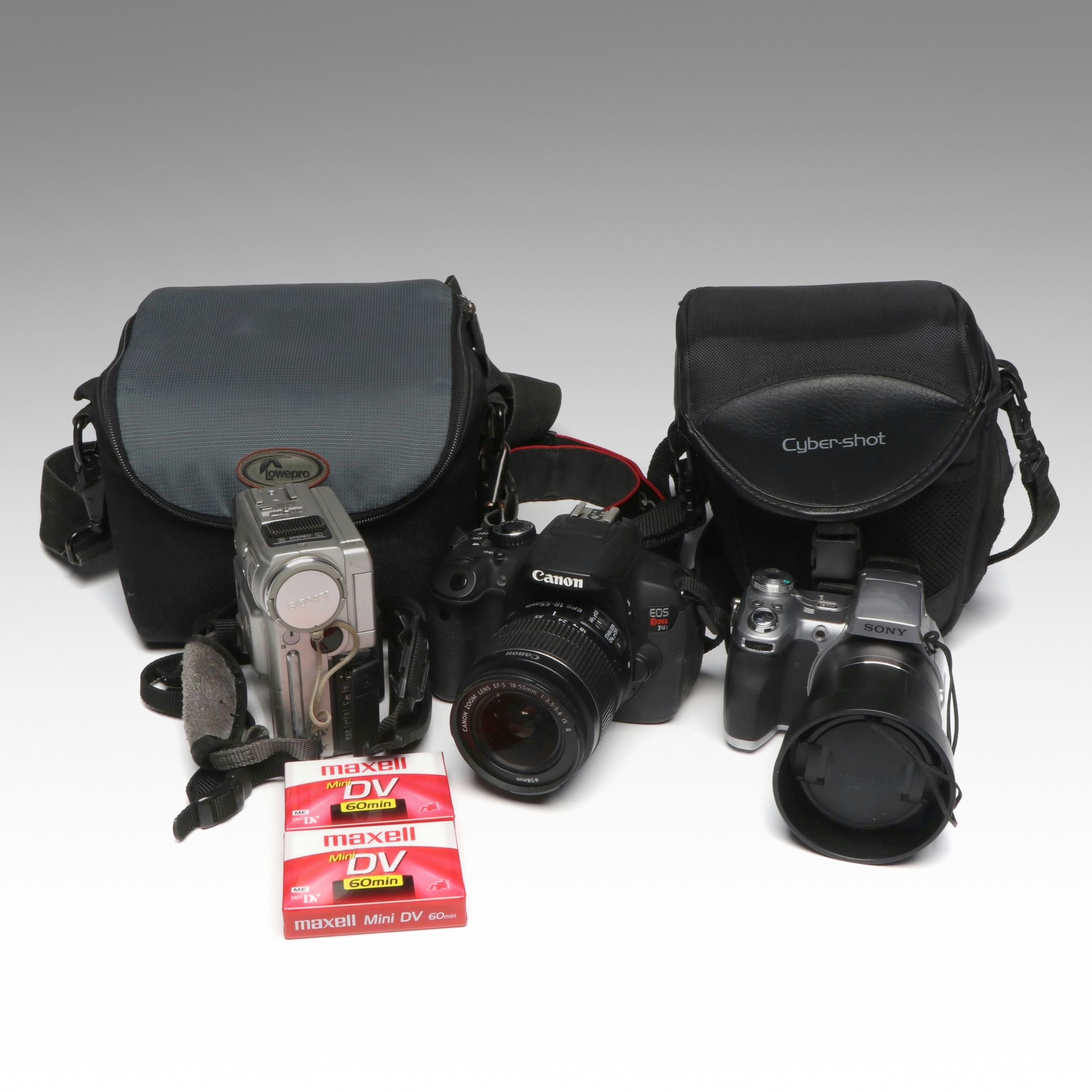 Canon EOS Rebel T4i and Sony Cybershot DSLR Cameras with Sony Digital ...