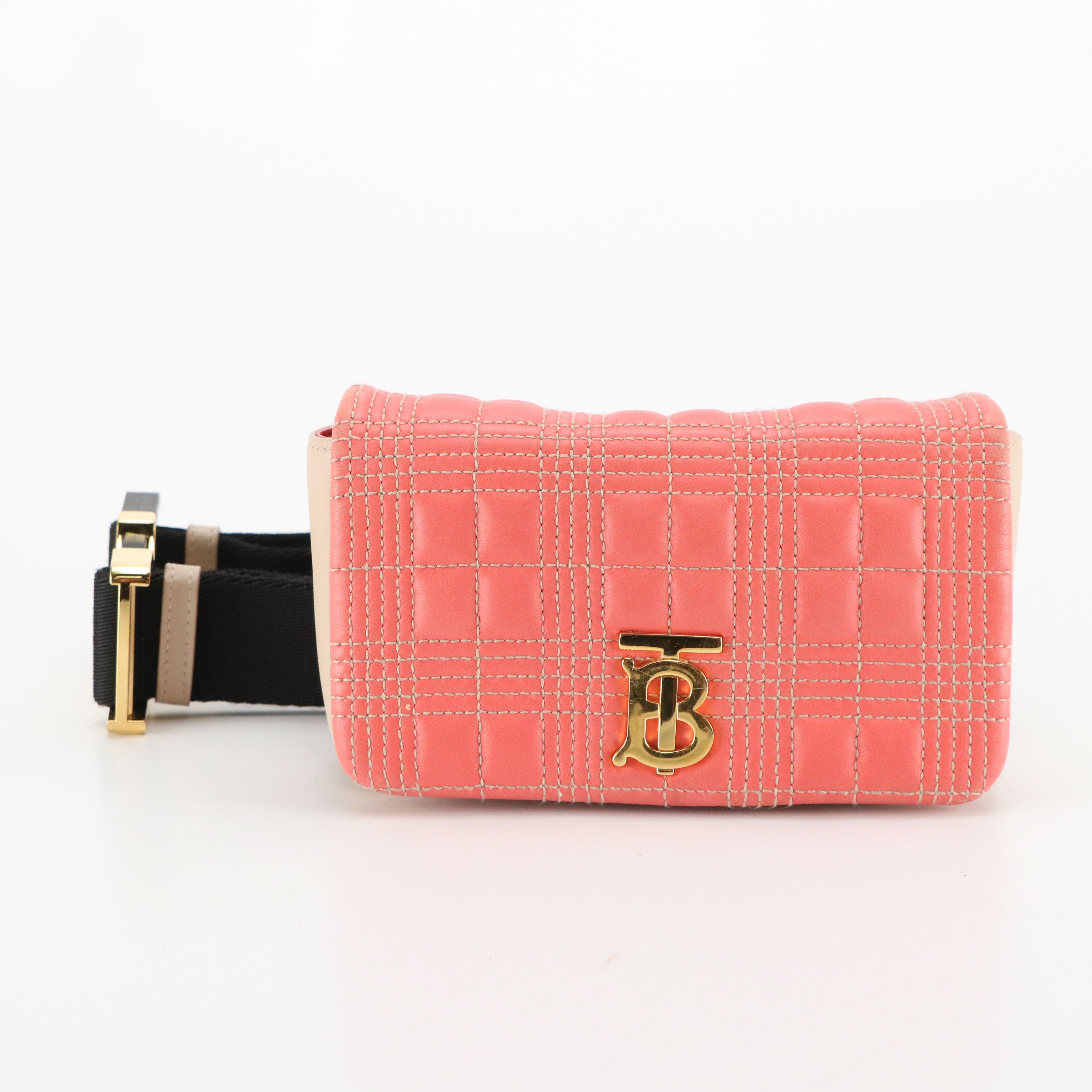 Burberry Lola Waist Bag in Pink Quilted and Beige Smooth Calfskin Leather | EBTH