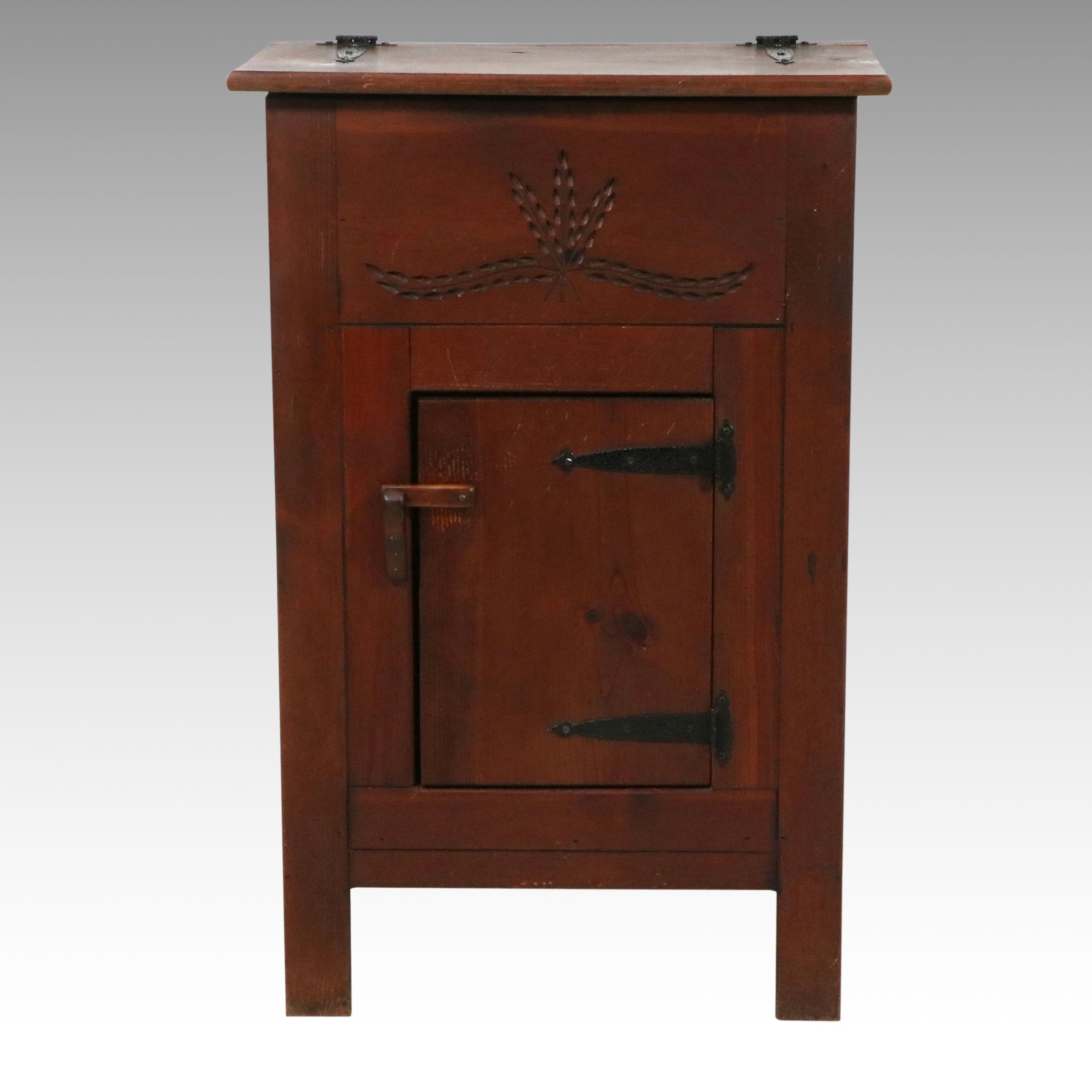 American Primitive Style Carved Wood Potato Bin, 20th Century | EBTH