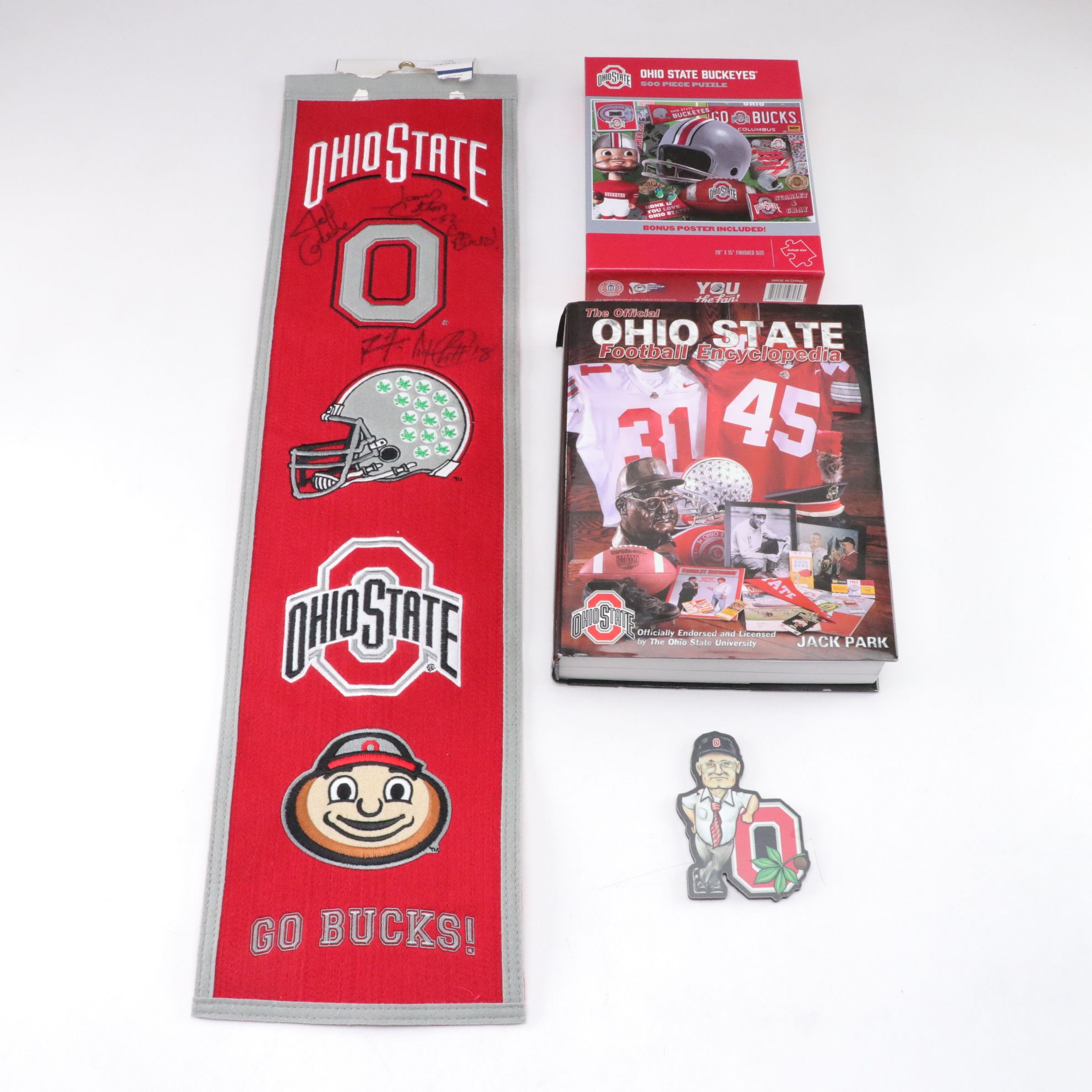 Ohio State Buckeyes Signed Banner with "Football Encyclopedia" and ...