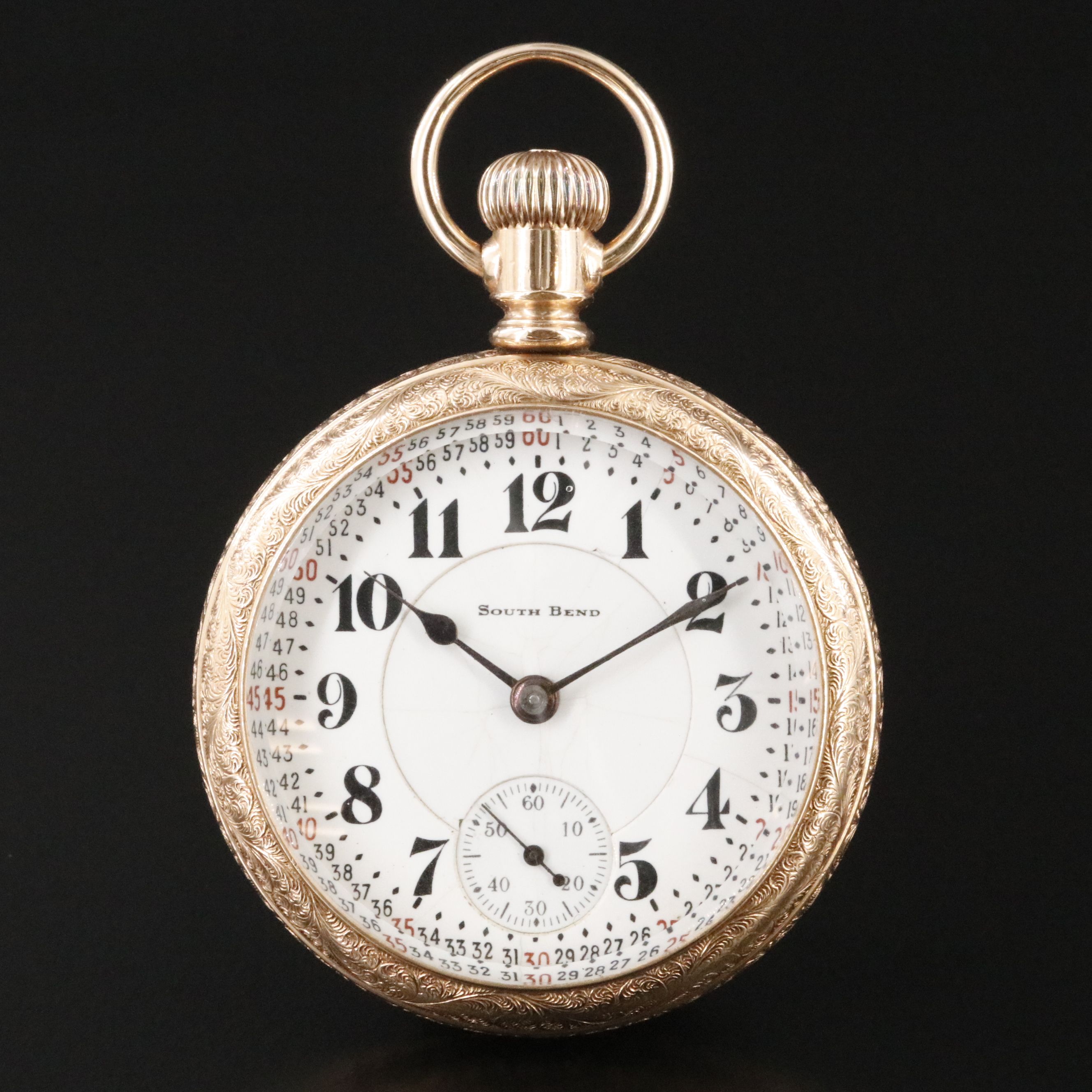 South Bend The Studebaker Ornate Gold Filled Pocket Watch | EBTH