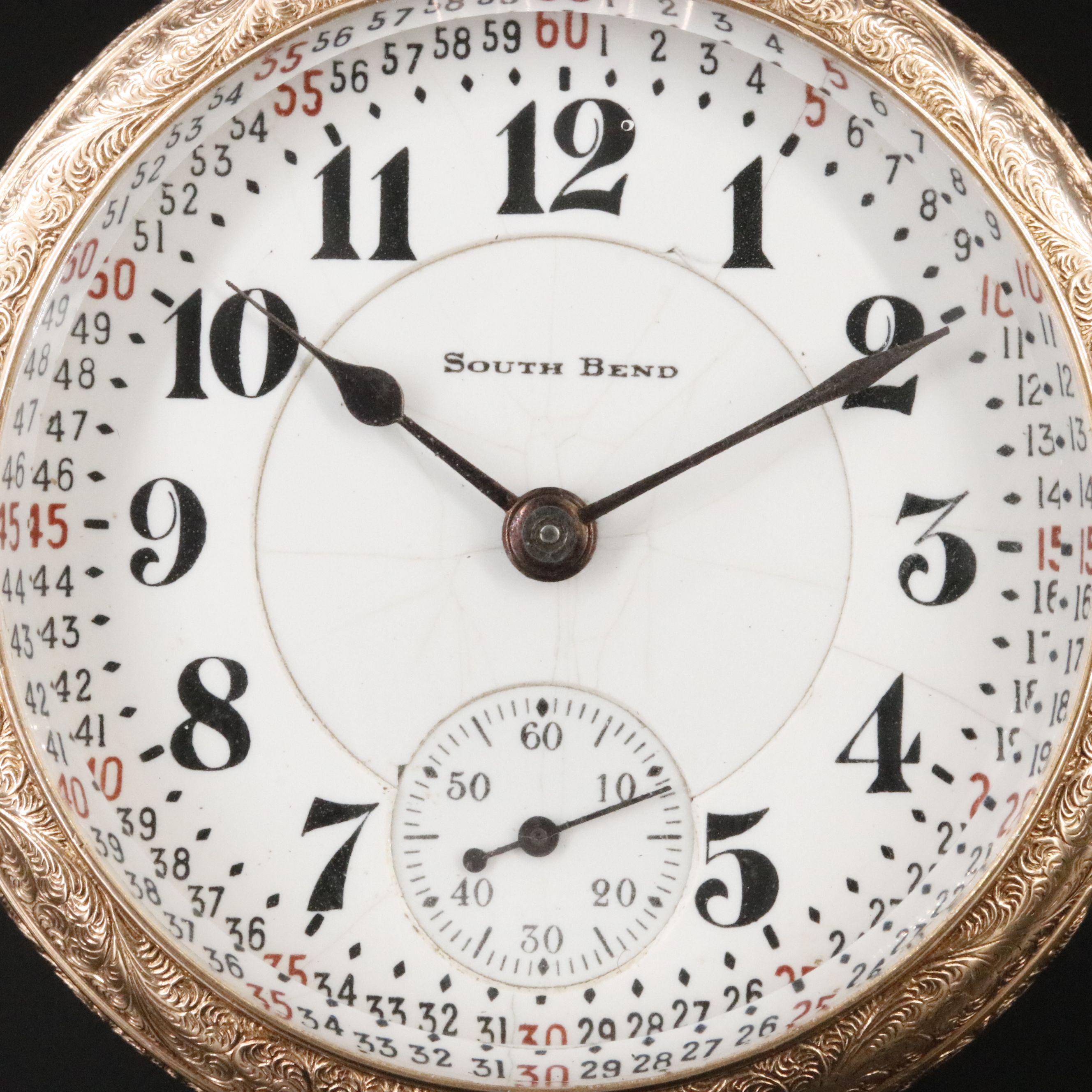 South Bend The Studebaker Ornate Gold Filled Pocket Watch | EBTH