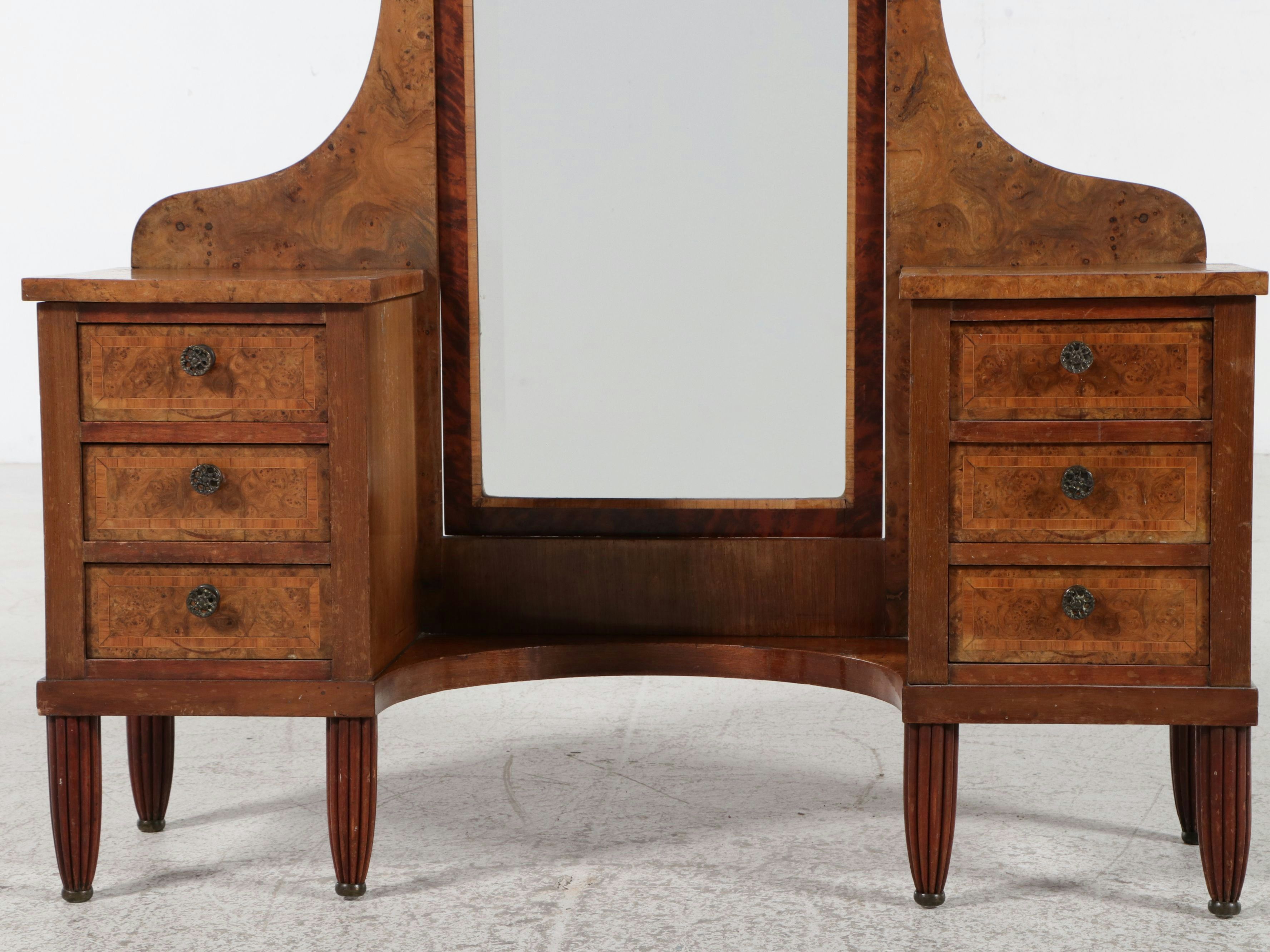 Louis Philippe Style Burl Wood Psyché Vanity, 19th Century | EBTH