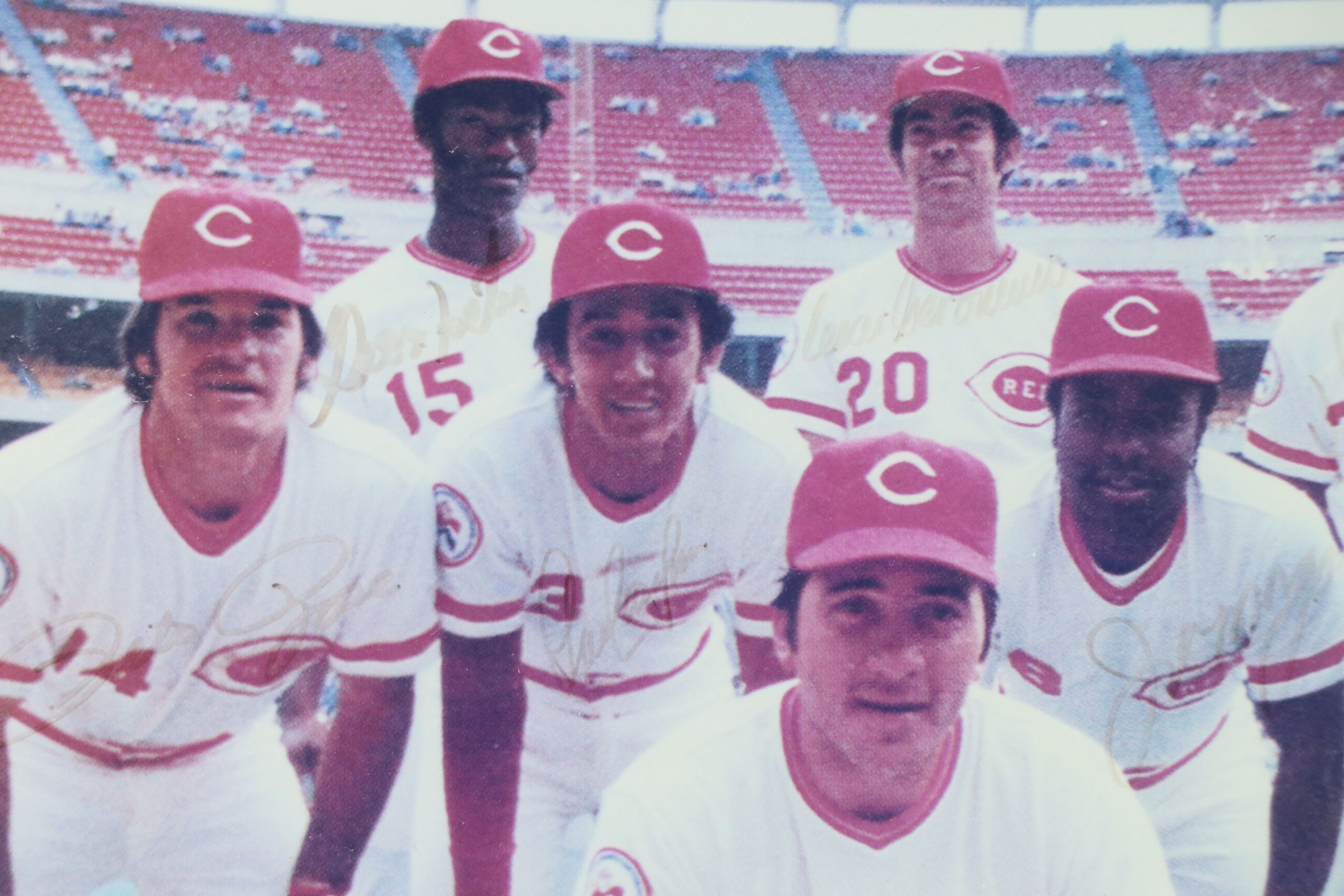 "The Big Red Machine" Signed Display with Pete Rose, Johnny Bench, and ...