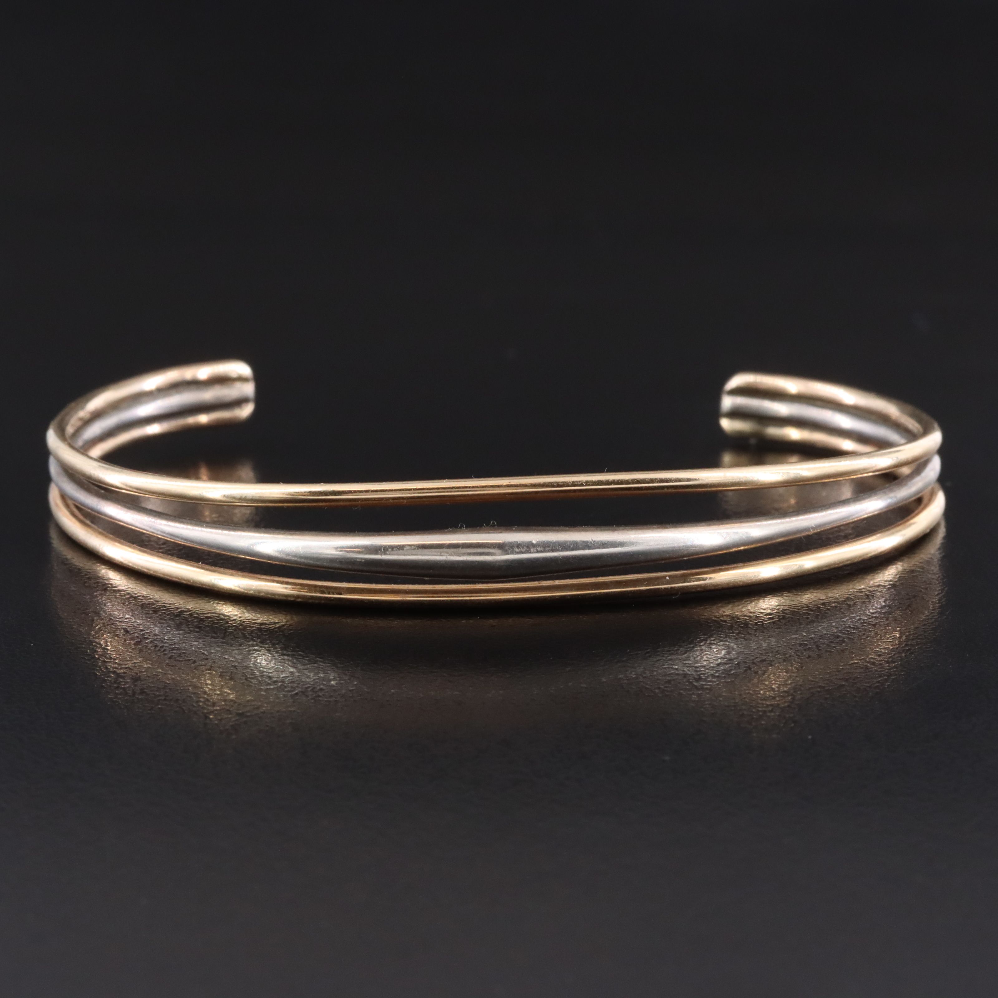 Ed Levin Studio Sterling and 14K Overlay Cuff Bracelet | EBTH