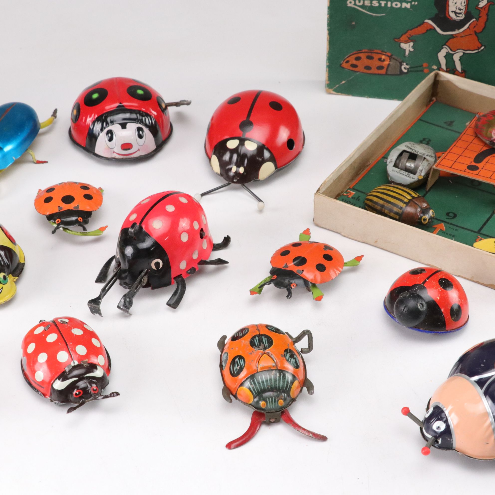 Mid Century "Bug Pop" Animated Game with Wind-Up Tin Ladybugs and ...
