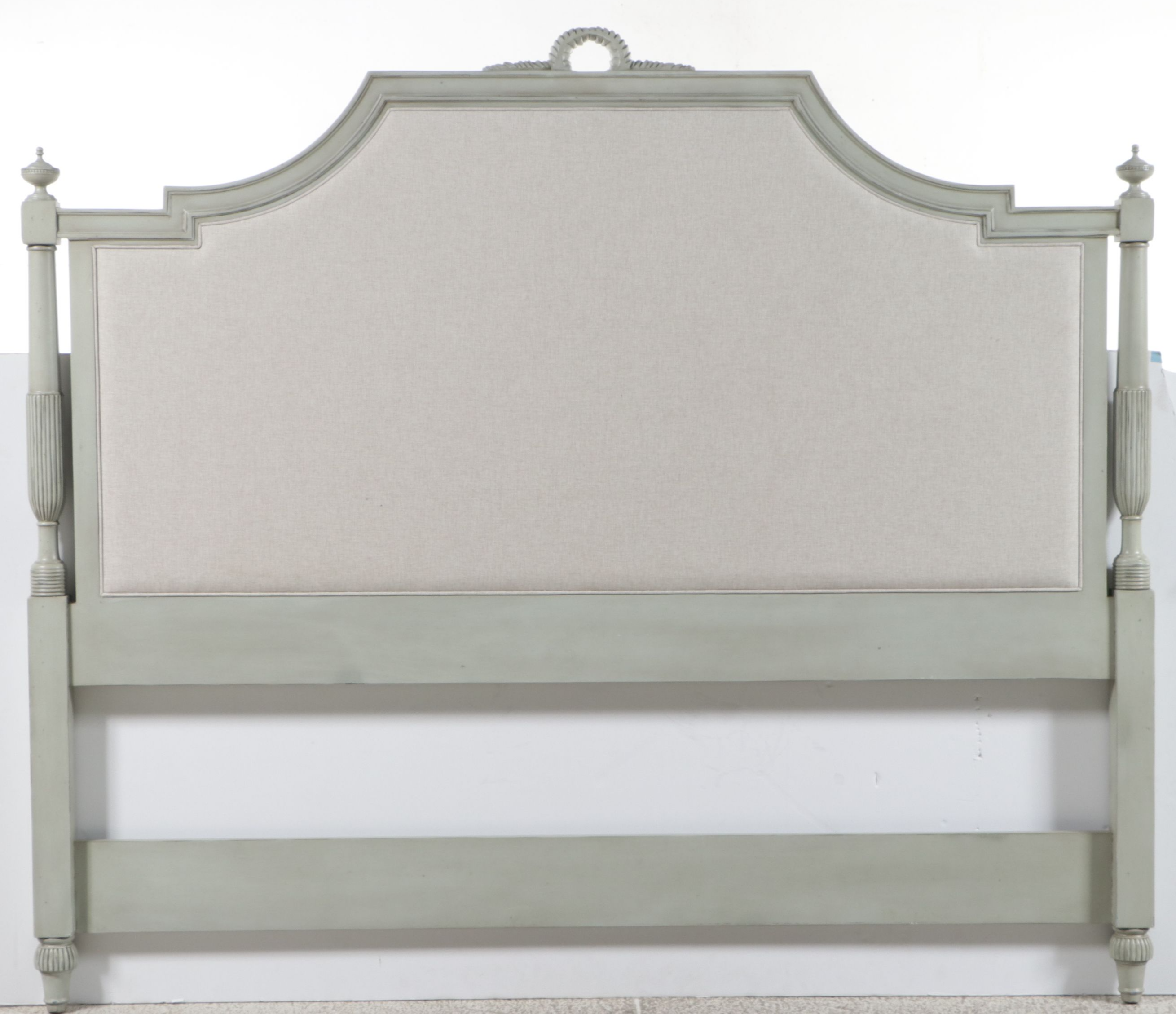 Frontgate Louis XVI Style Carved Wood and Upholstered King Headboard | EBTH
