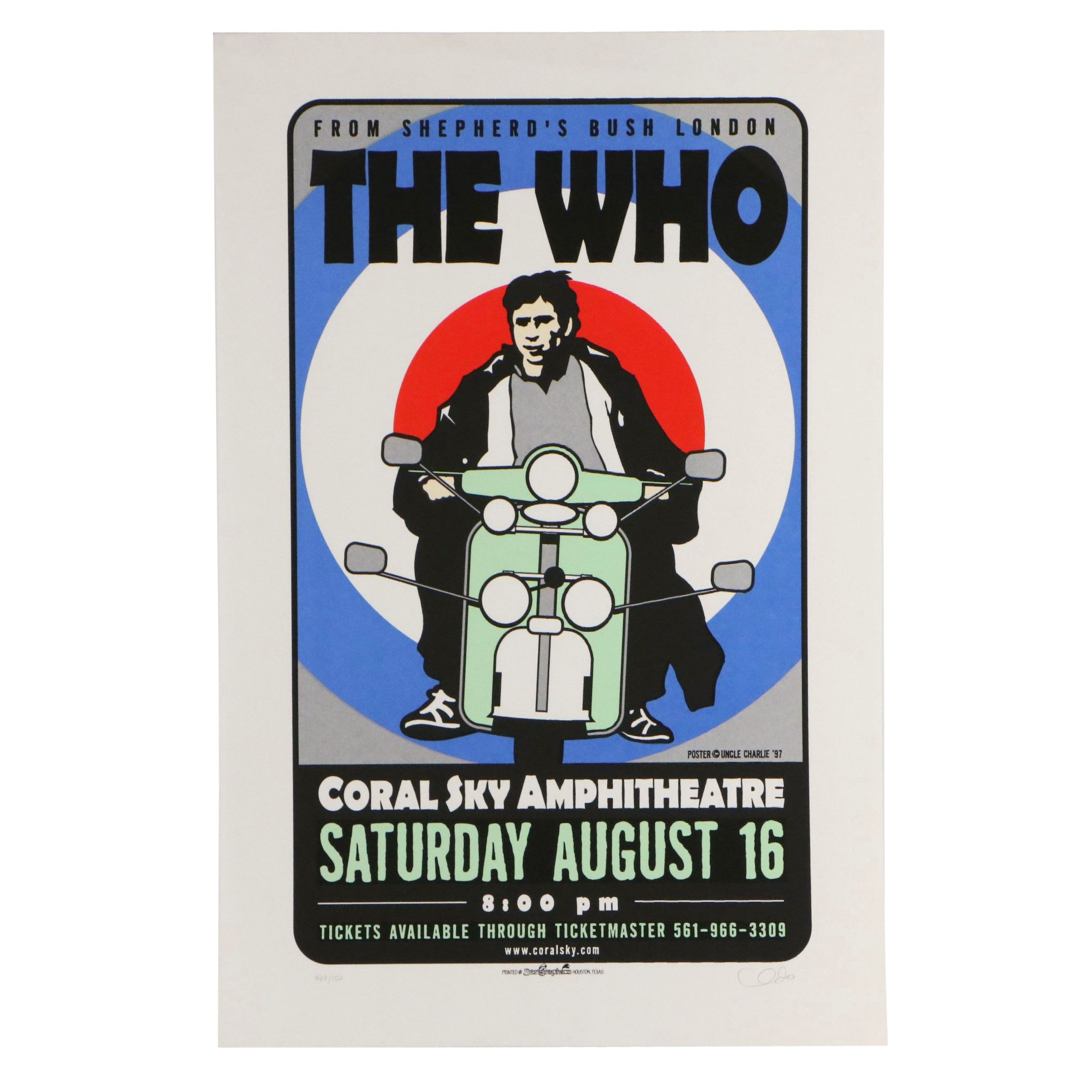 The Who Serigraph Concert Poster for the Coral Sky Amphitheater | EBTH