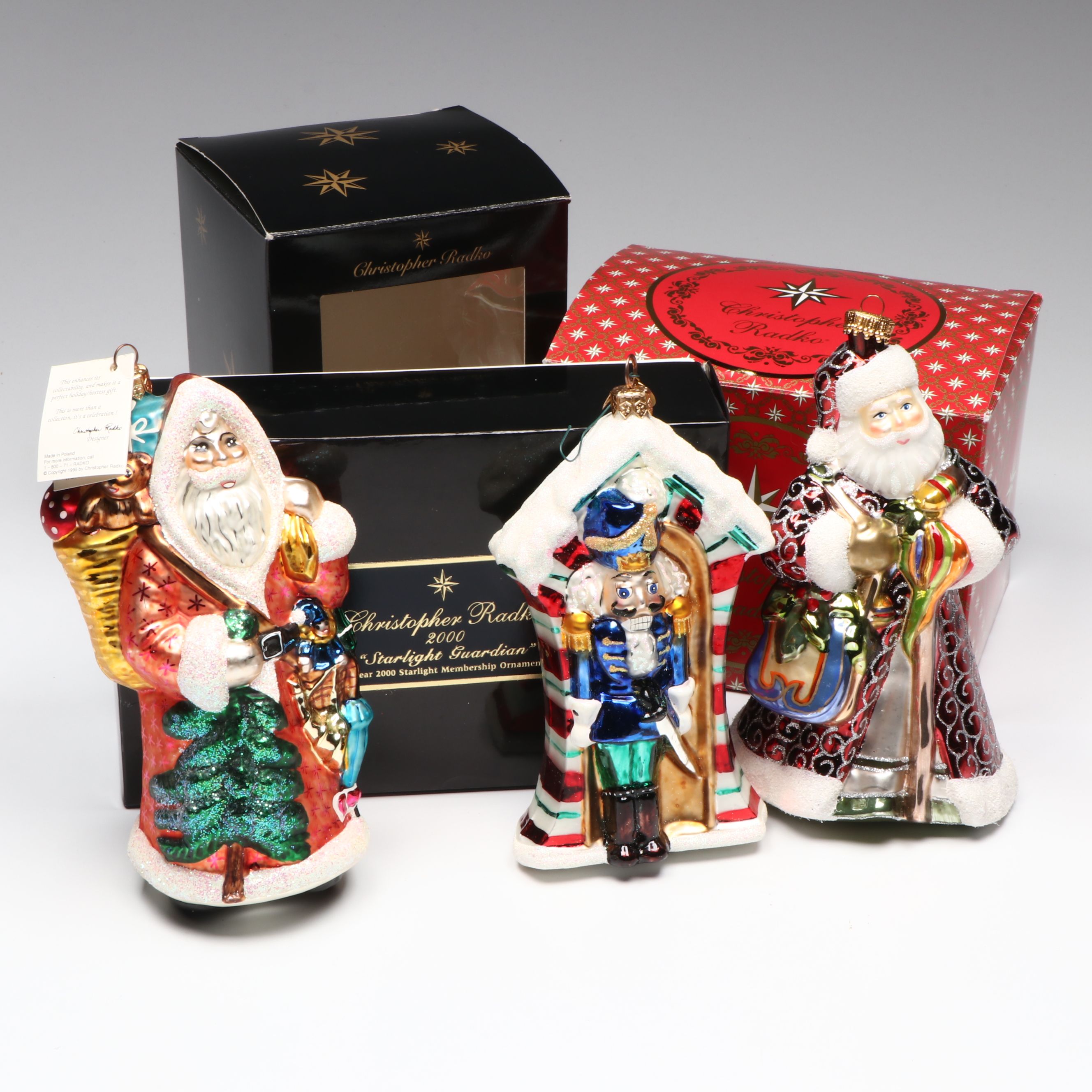 Christopher Radko Blown Glass Ornaments Including "Starlight Guardian ...