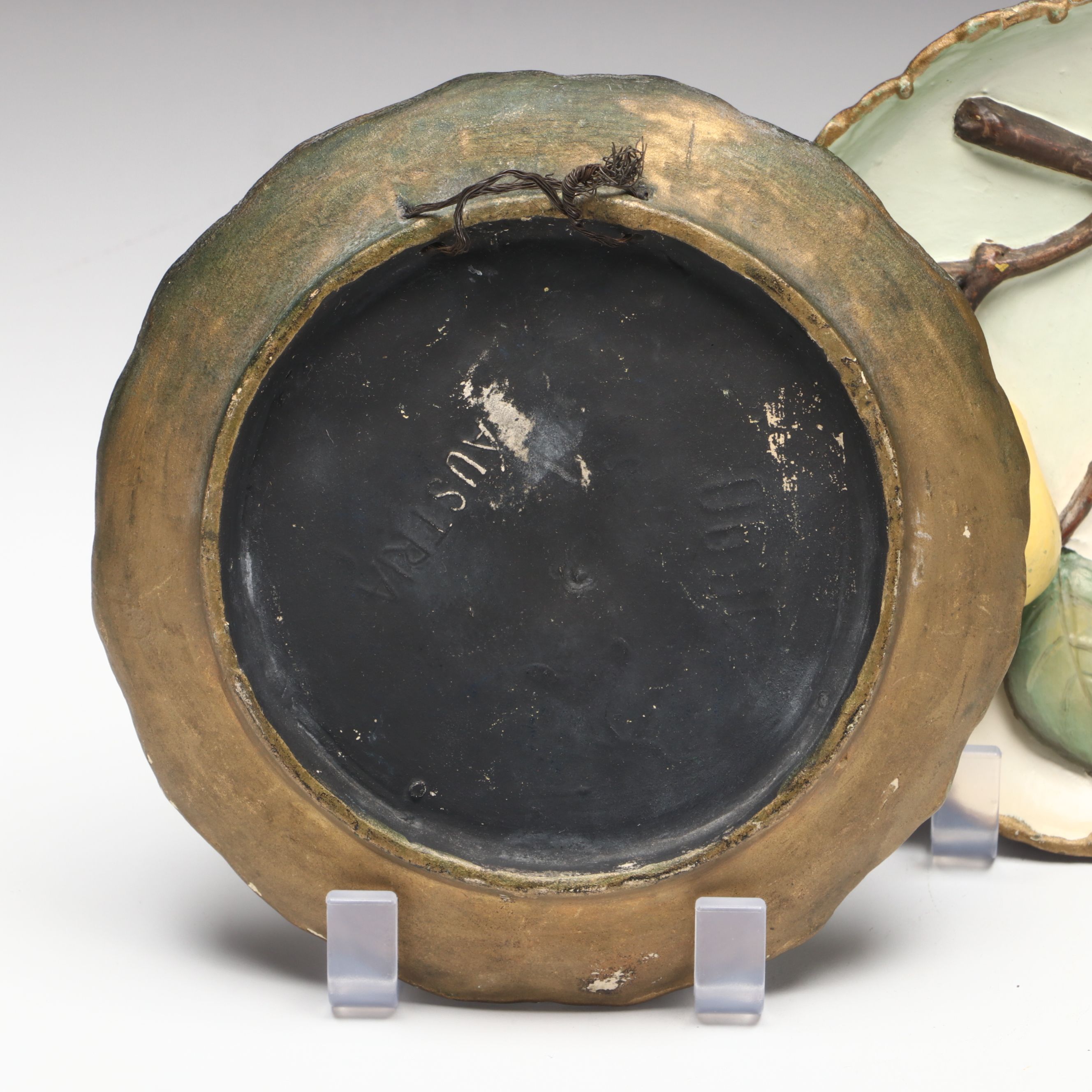 Austrian Hand-Painted Dimensional Fruit Ceramic Wall Plates, Circa 1900 ...