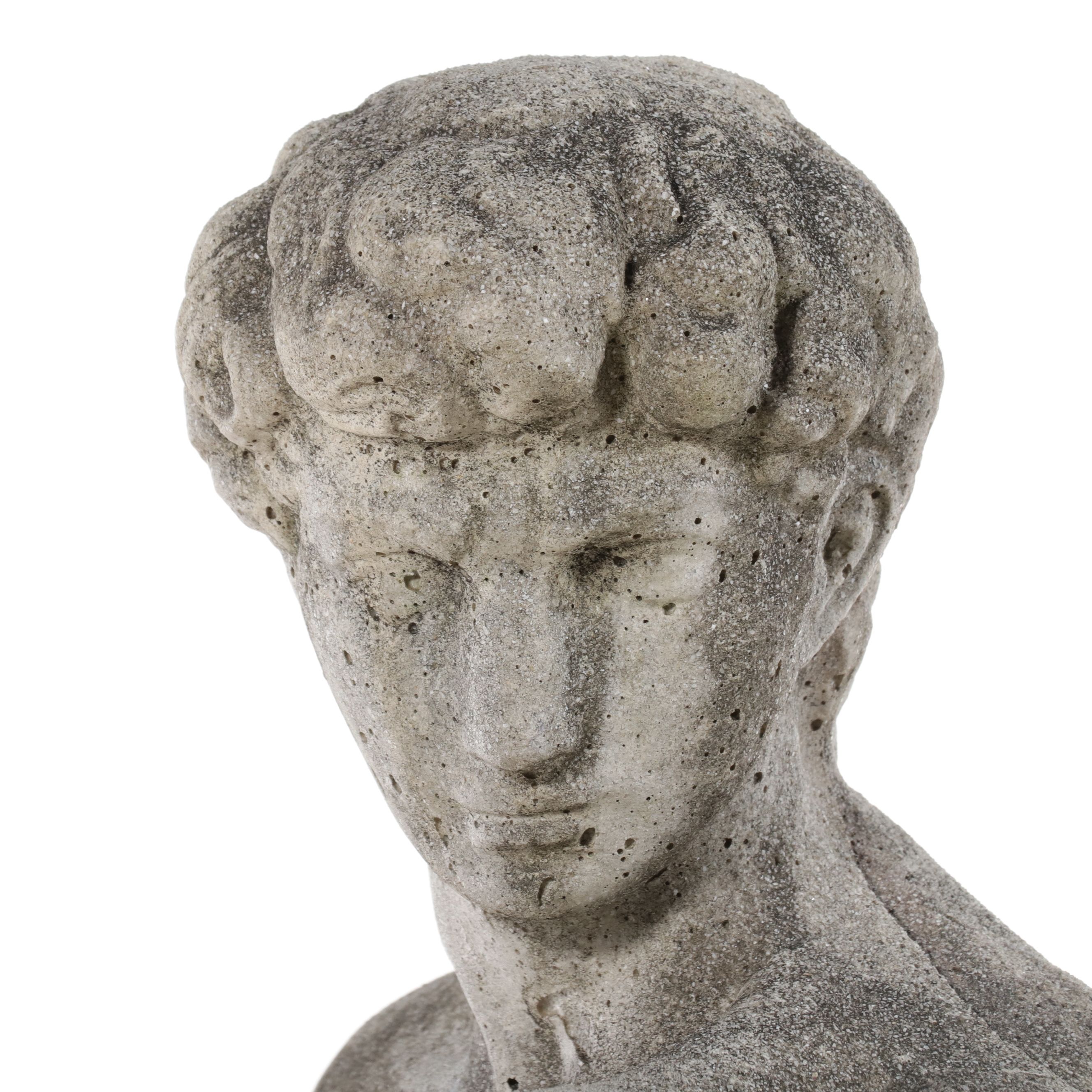 Cast Concrete Garden Statue of David with Plinth | EBTH