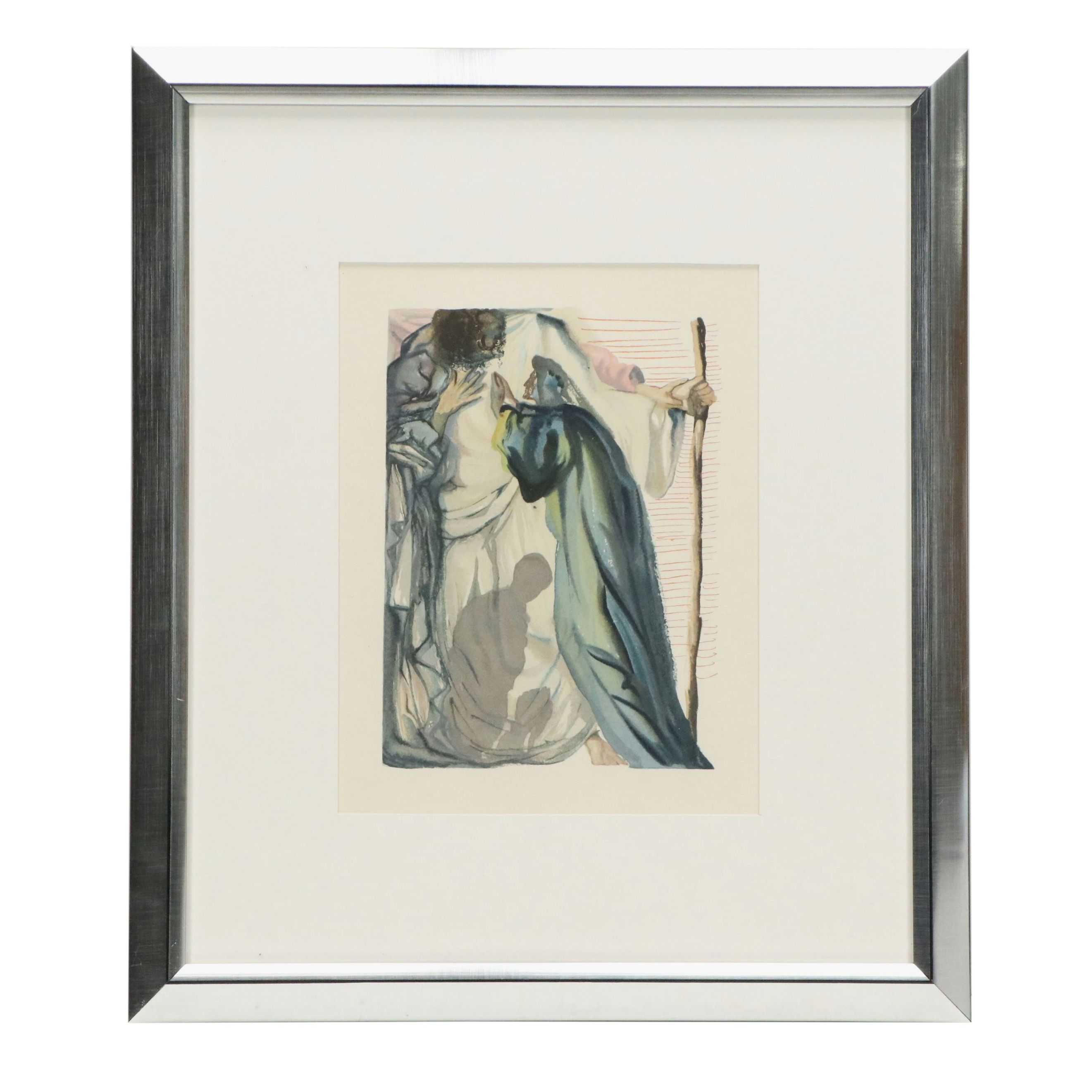 Salvador Dalí Wood Engraving "Un Esprit Interroge Dante," Circa 1960 ...