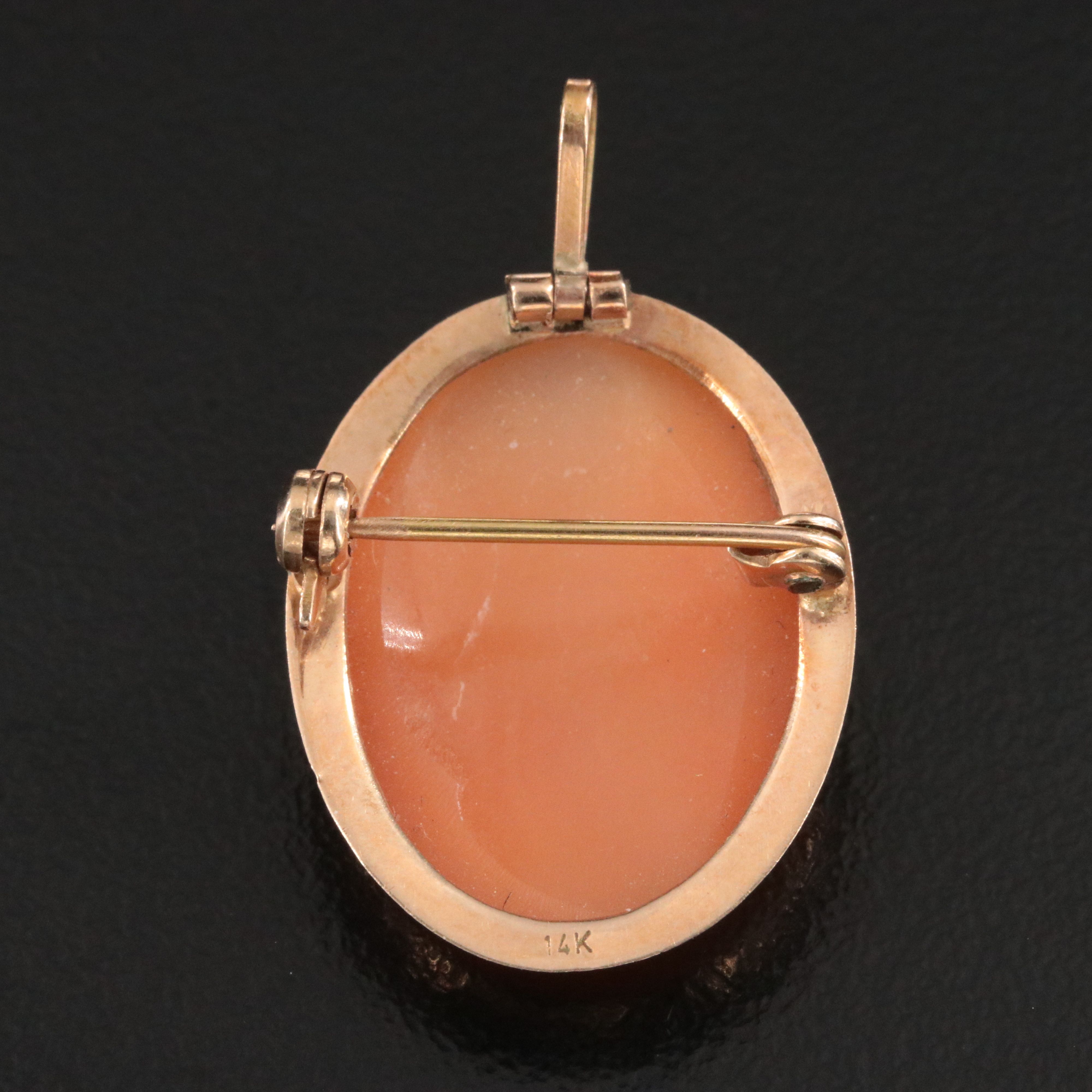 14K Shell Cameo Converter Pin | EBTH
