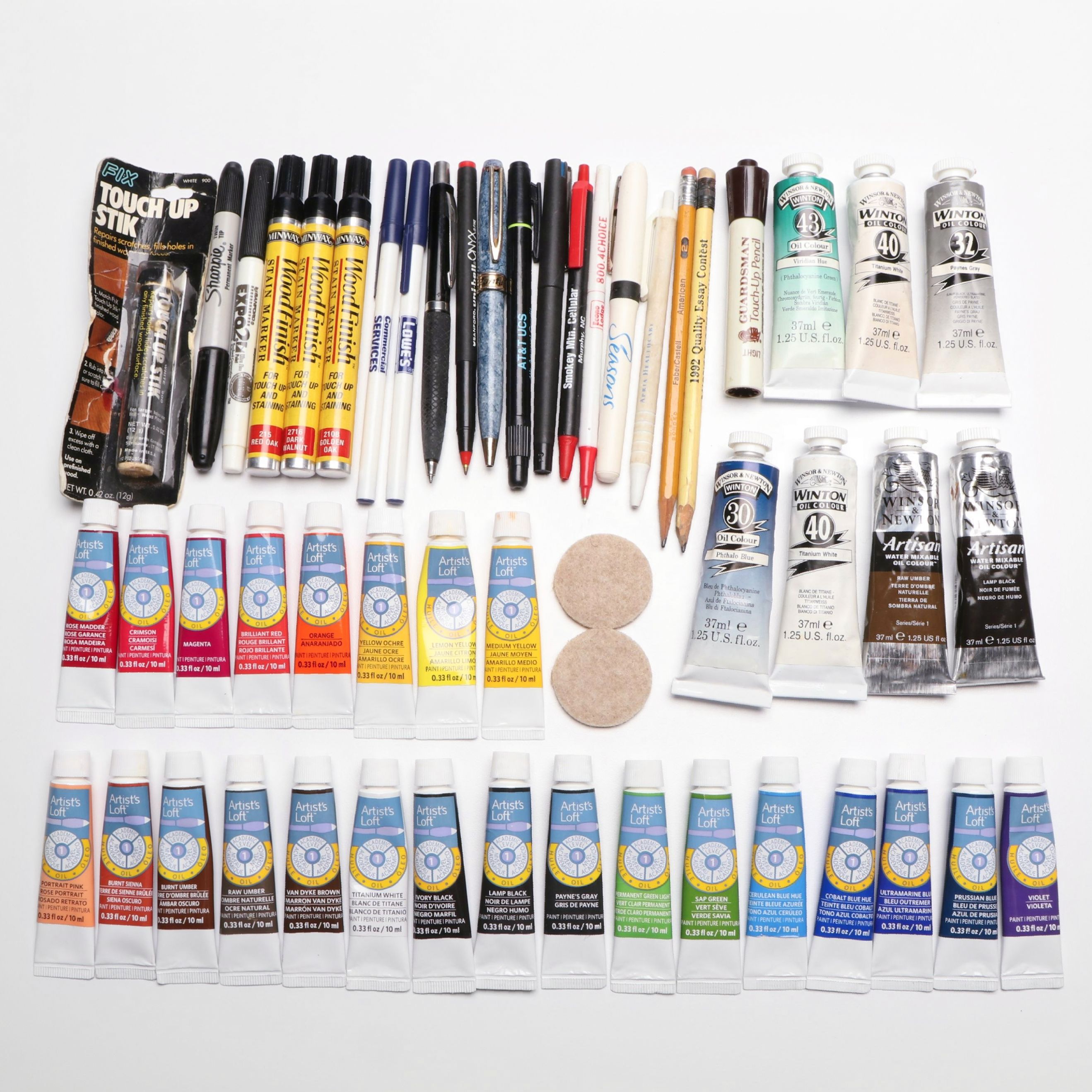Winsor & Newton and Other Oil Paint Tubes with Stain Markers, Pens | EBTH